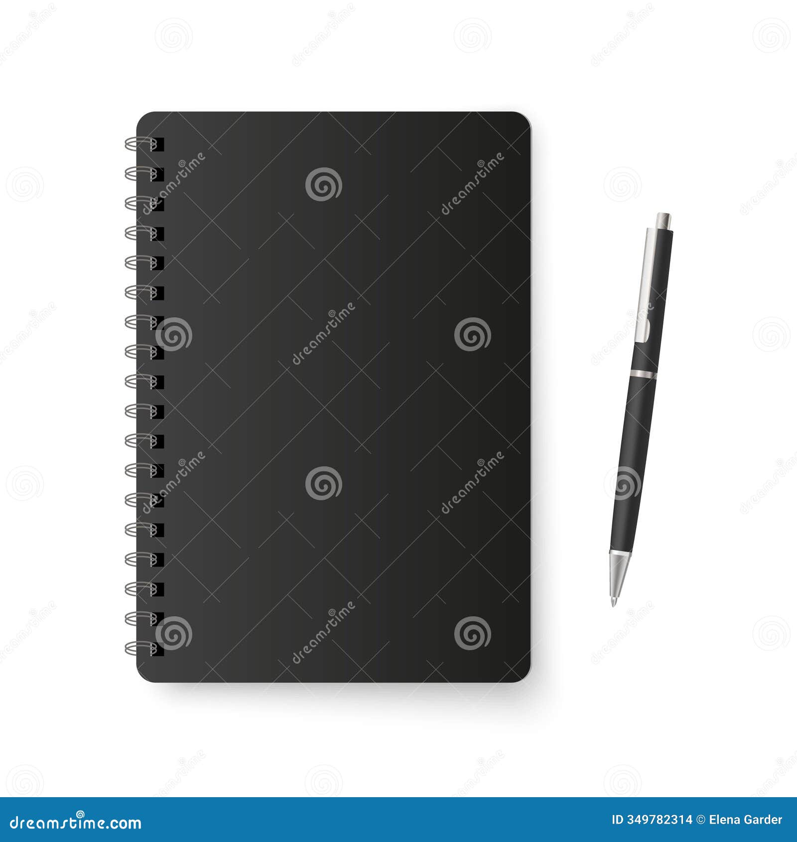 Realistic Notebook and Pen Vector Mockup, Isolated Office and School ...