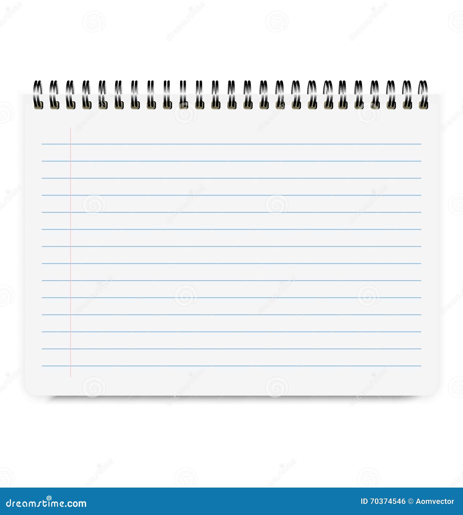 Realistic Notebook Size A4 with Horizontal Line Stock Vector ...