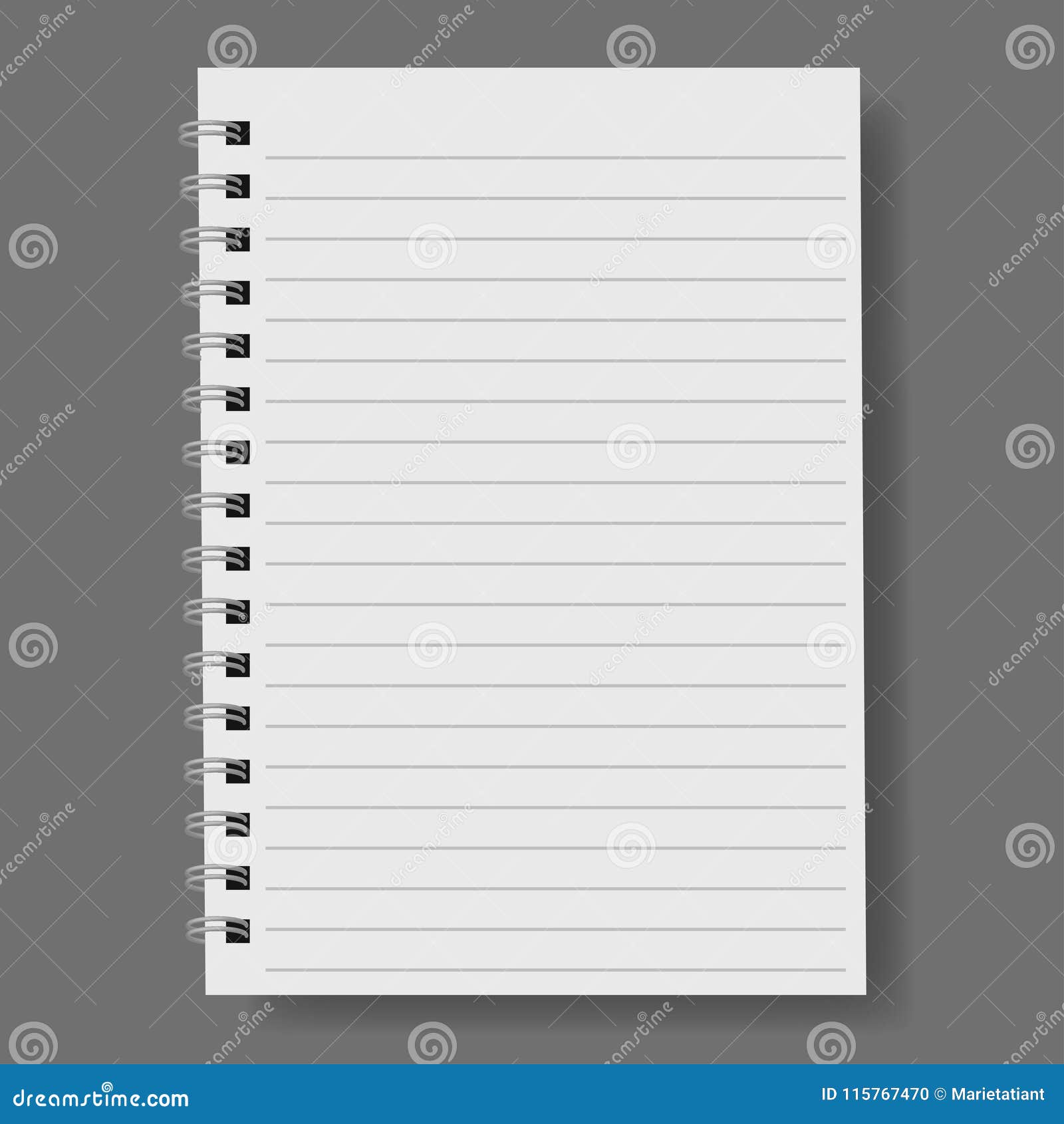 Realistic Notebook, Vector. Stock Vector - Illustration of mockup ...