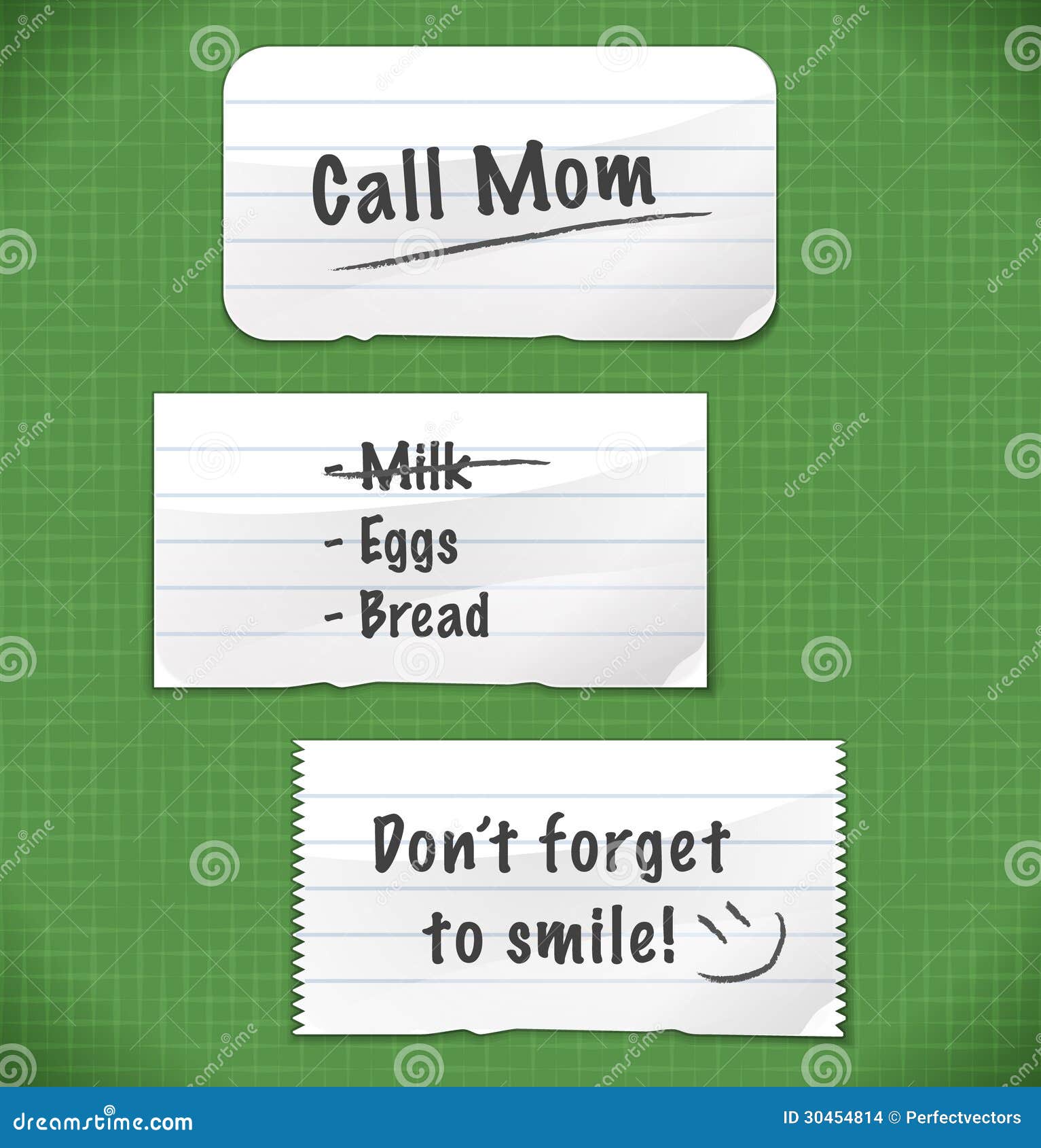 Realistic Notes Set stock vector. Illustration of blank - 30454814