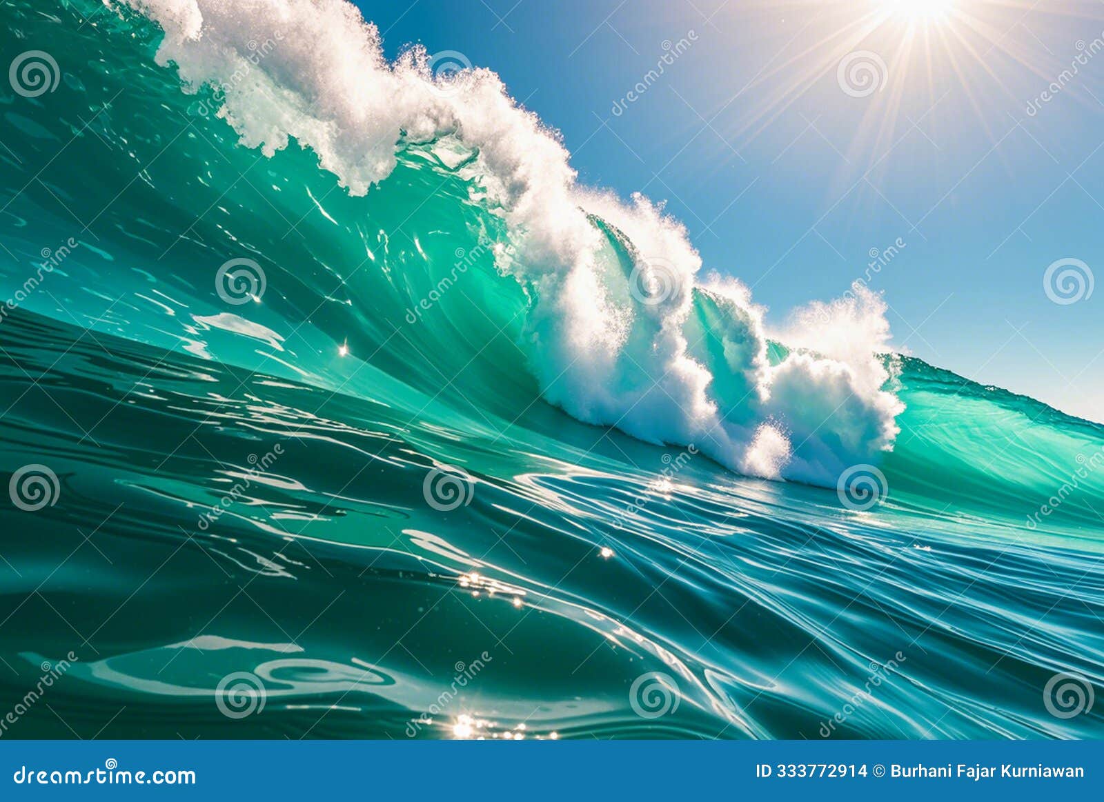 Realistic Ocean Underwater View, In The Sunshine. Royalty-Free Stock ...