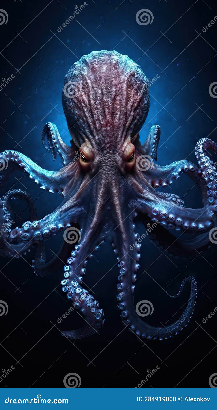 Realistic Red Octopus Swimming Underwater - Zbrush Illustration ...