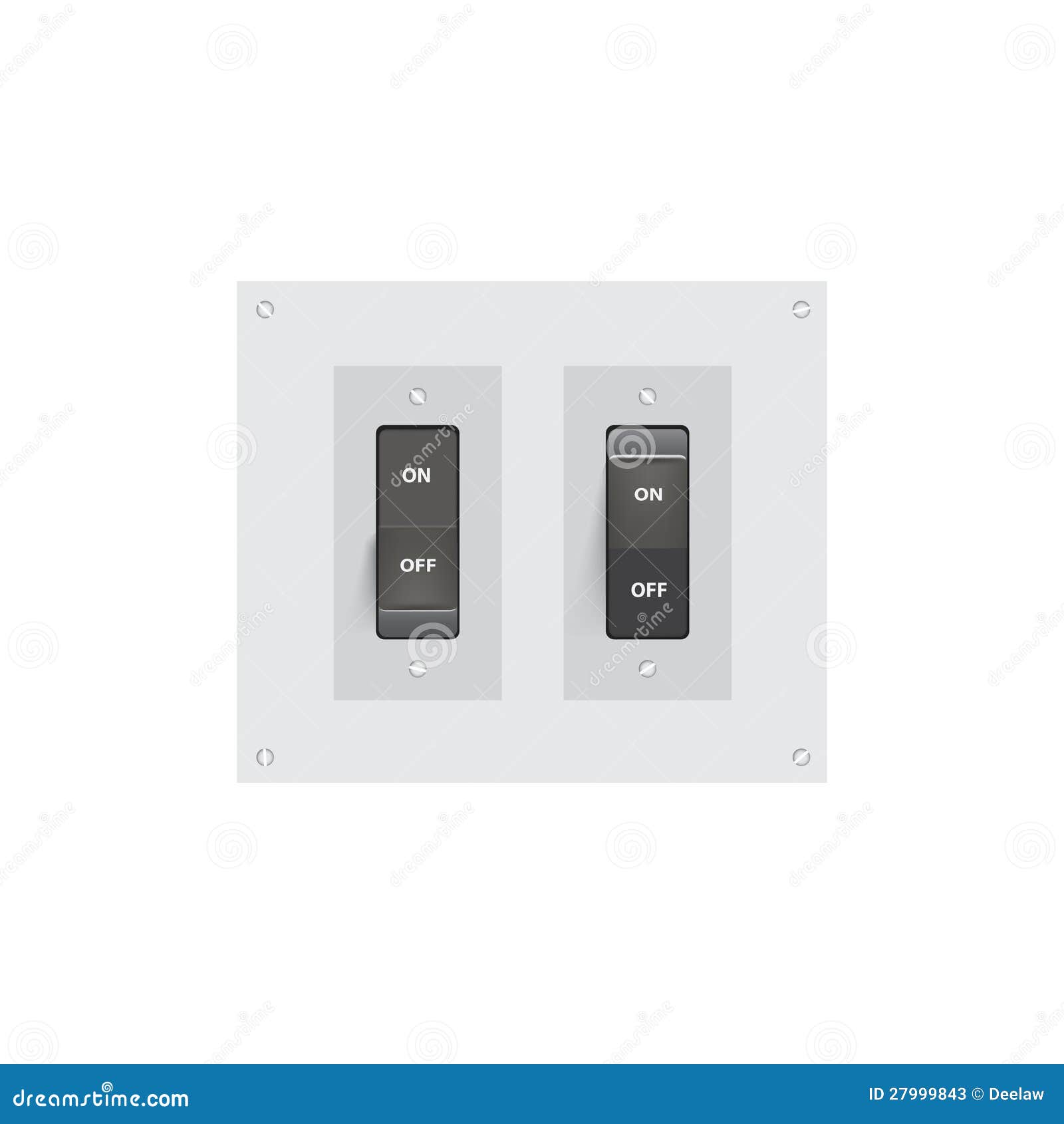 Realistic on-Off switch. stock vector. Illustration of plastic - 27999843