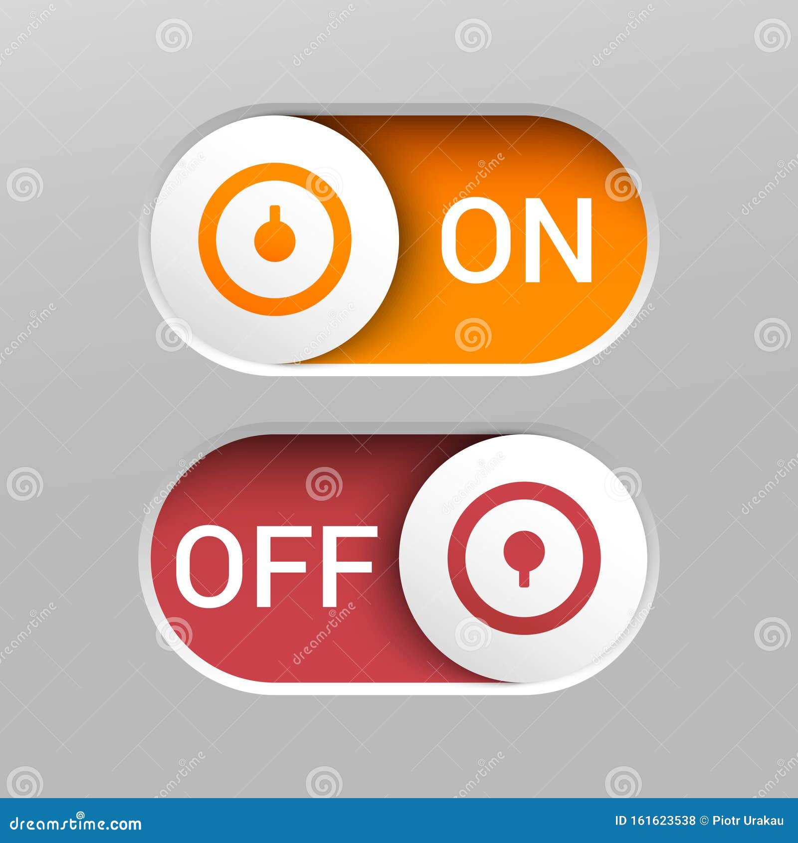 Realistic on and Off Switch Buttons Stock Vector - Illustration of ...
