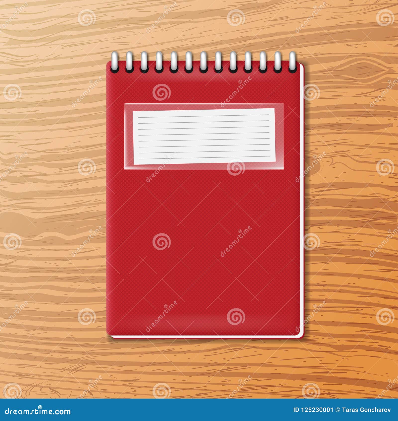 Office Red Notebook,notepad on a Wooden Surface, Vector Stock Vector ...