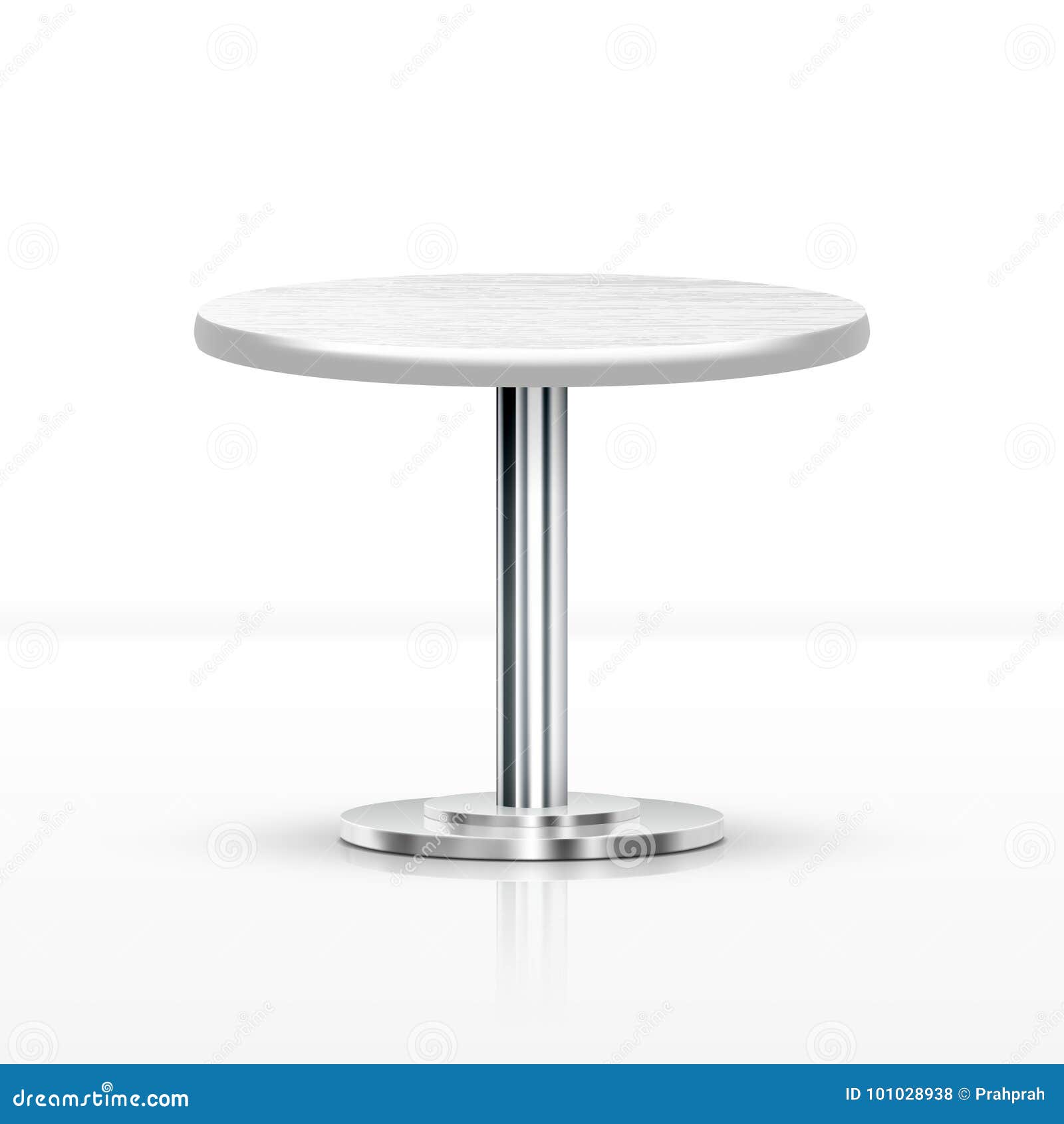 Realistic One Leg Round Table Stock Vector - Illustration of interior ...