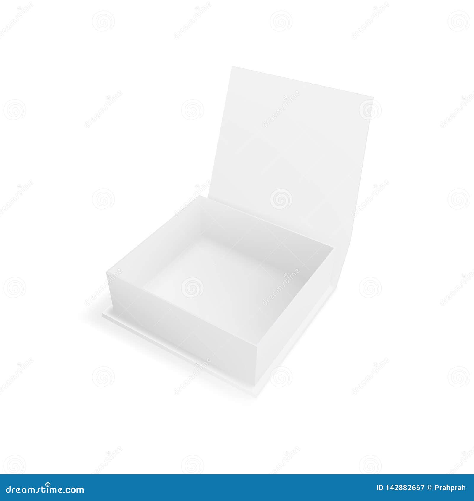 Realistic Open Clear White Gift Box for Branding Stock Illustration ...