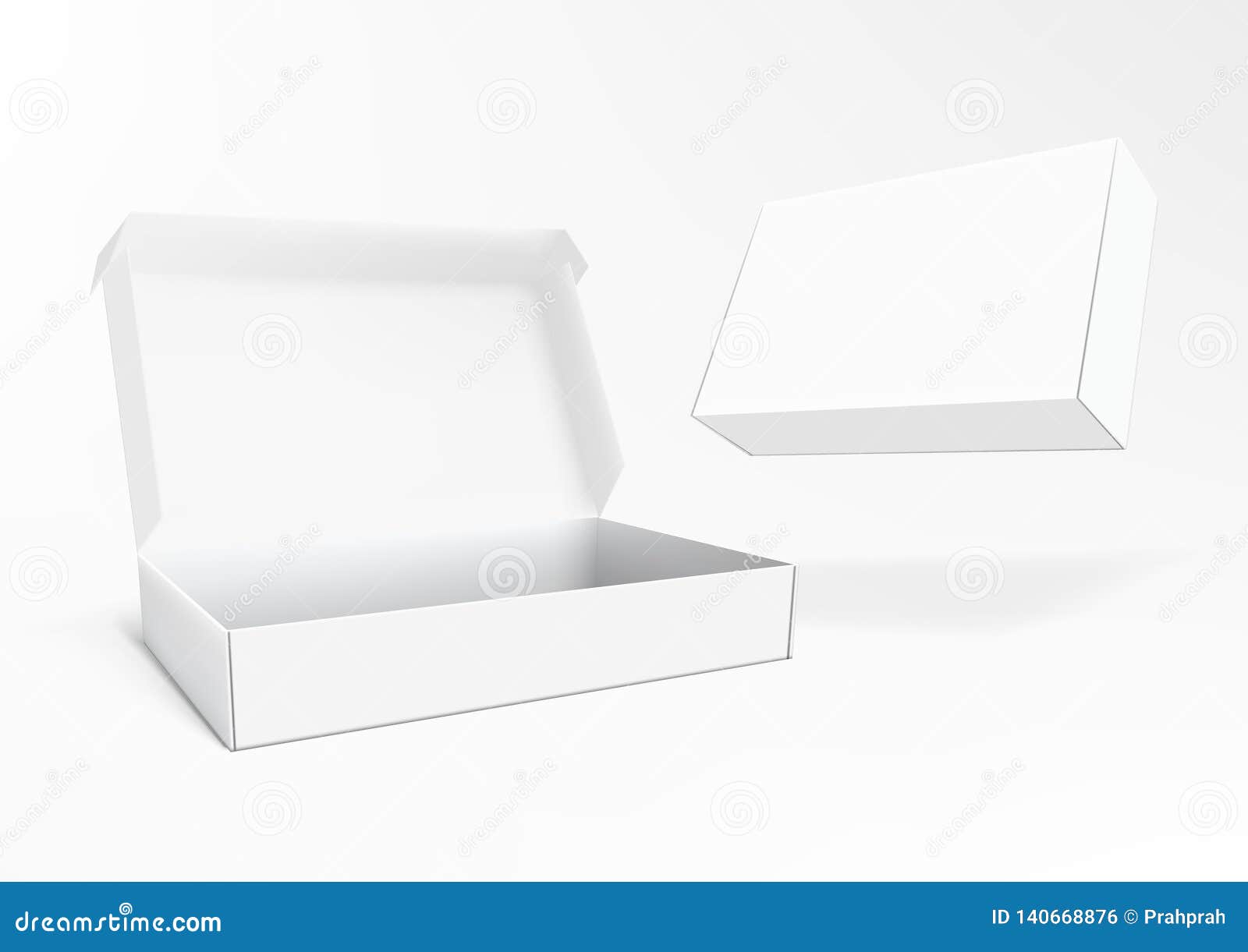 Realistic Open and Closed Blank Packaging Boxes Stock Illustration ...