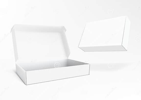 Realistic Open and Closed Blank Packaging Boxes Stock Illustration ...