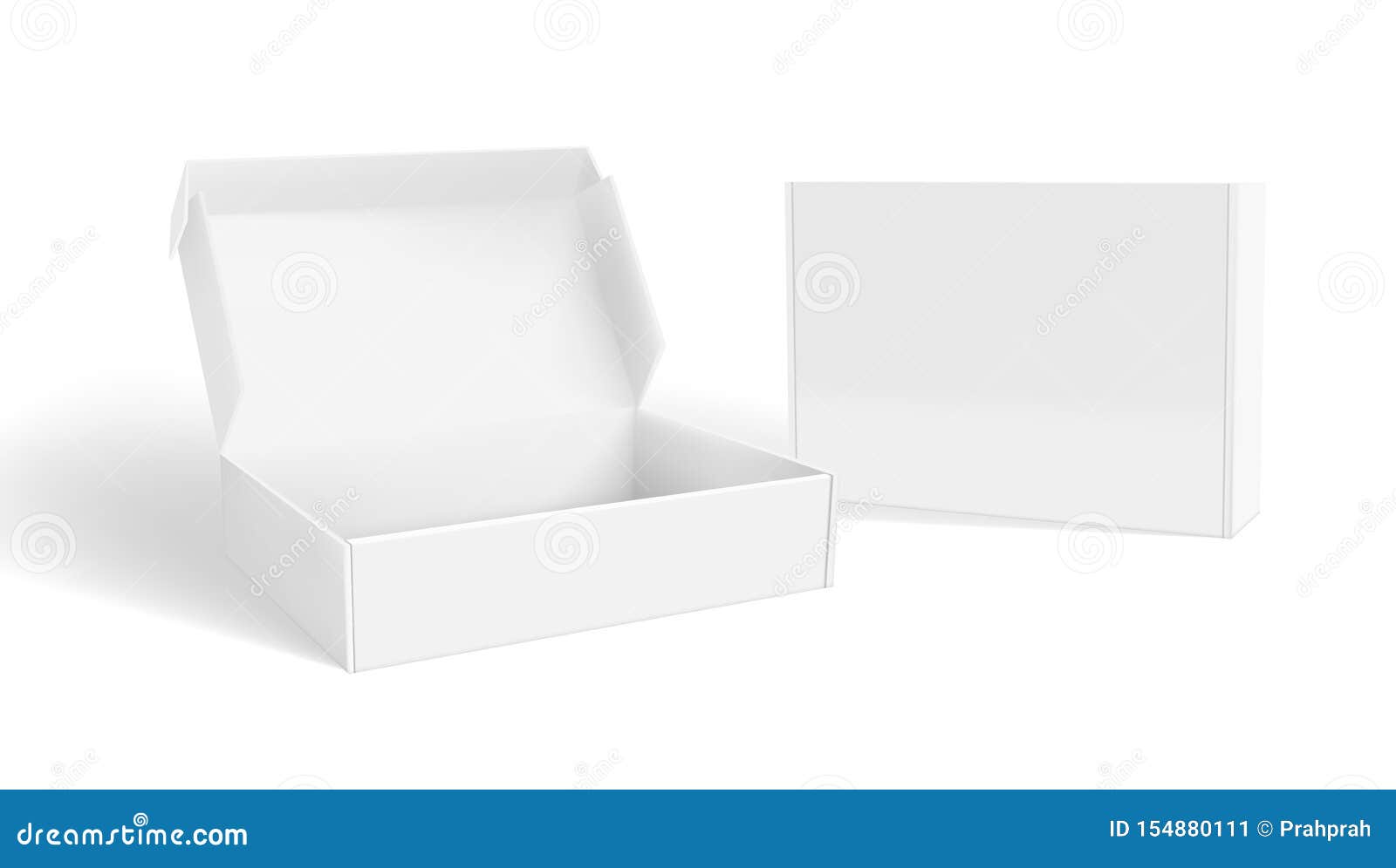 Realistic Open and Closed Blank Packaging Boxes Stock Illustration ...