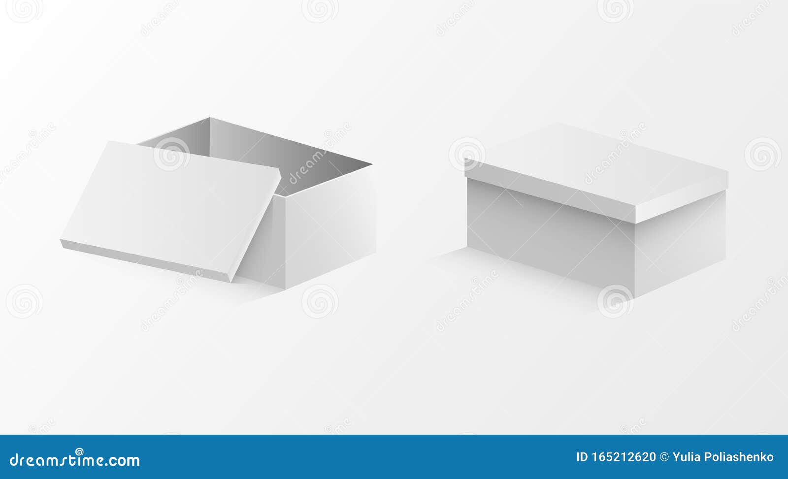 Realistic Open and Closed Blank Packaging Boxes Stock Vector ...