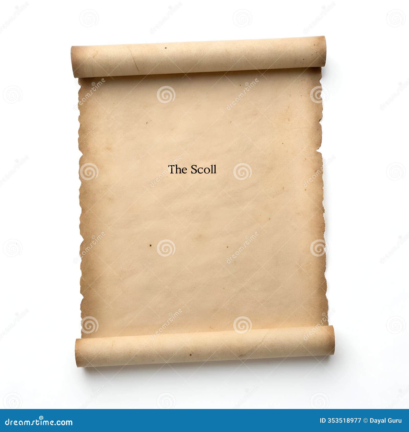 Realistic Open Parchment Scroll Isolated on White Background Stock ...