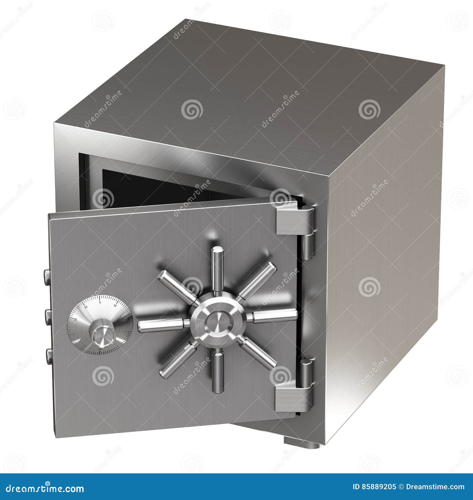 Realistic Open Safe Box stock illustration. Illustration of protection ...