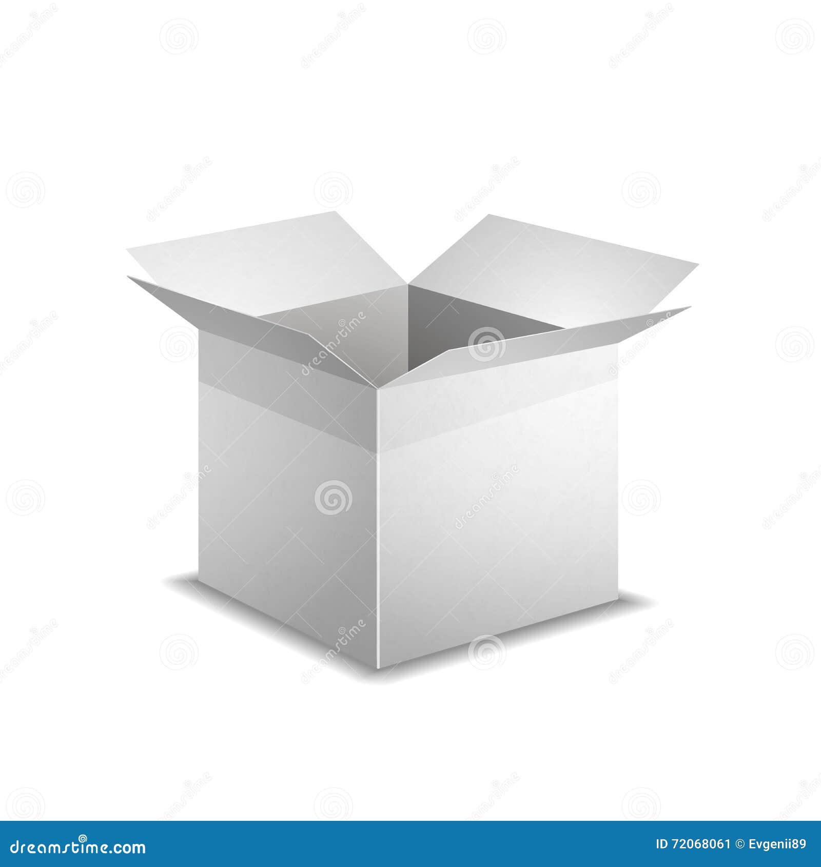 Realistic Open White Box with Shadow Stock Illustration - Illustration ...