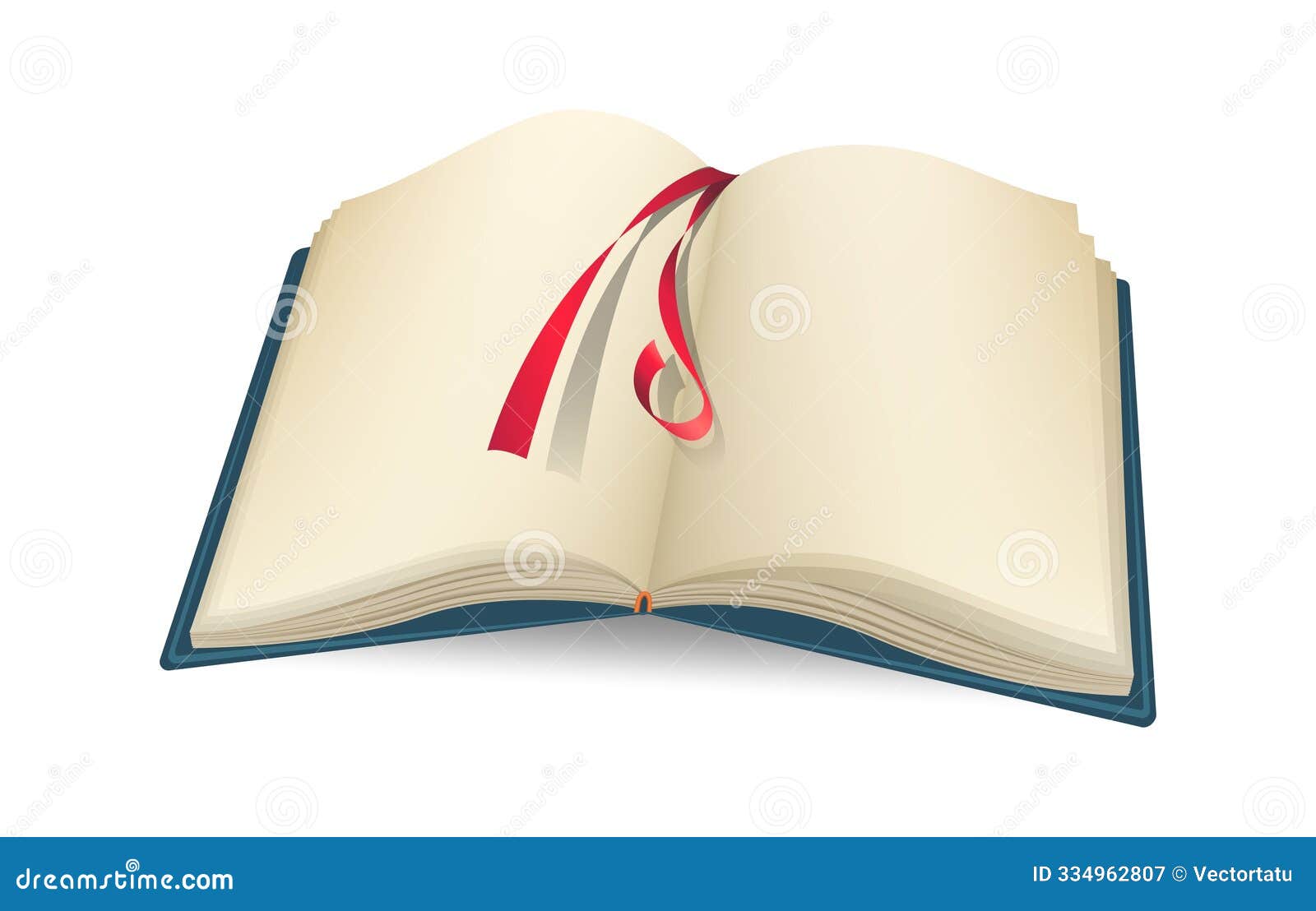 Realistic Opened Book with Bookmark Stock Illustration - Illustration ...
