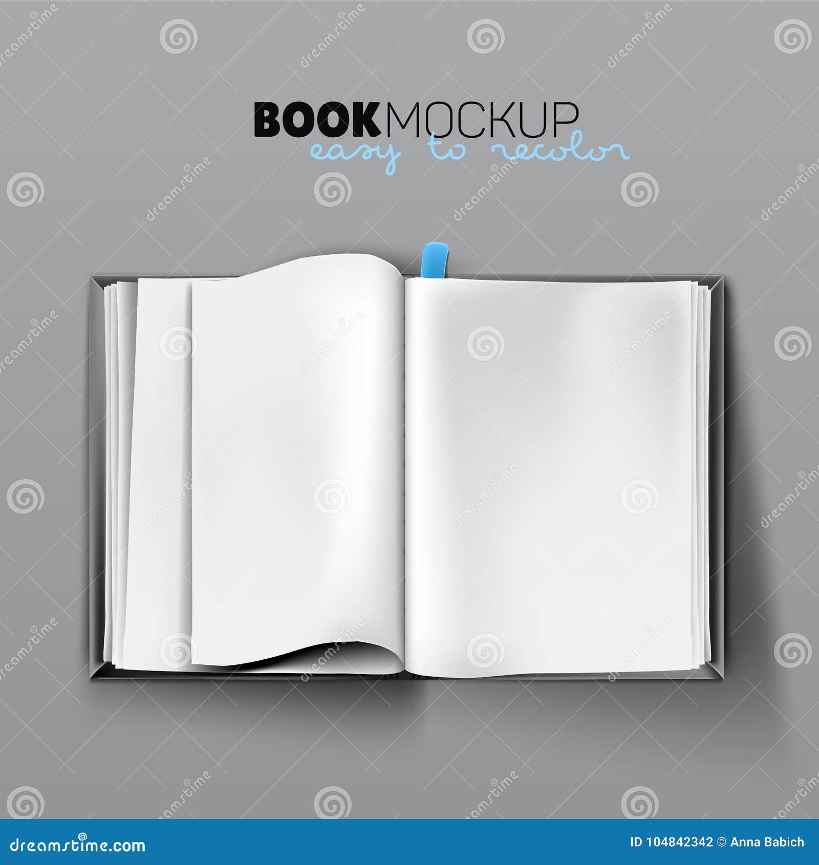 Empty Book Template. Standing Closed Book With White Cover. Vertical ...