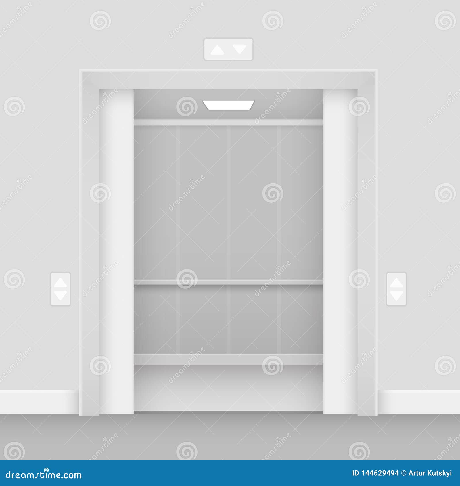 Empty Sky Elevator Concept With Elevator Royalty-Free Cartoon ...