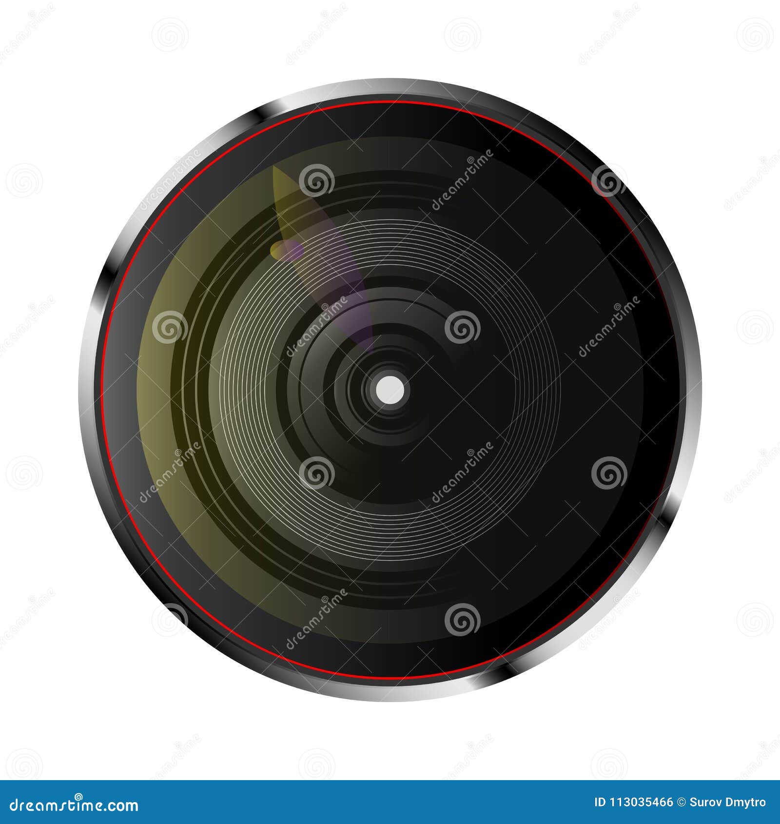 Realistic Optical Camera Lens Stock Illustration - Illustration of ...