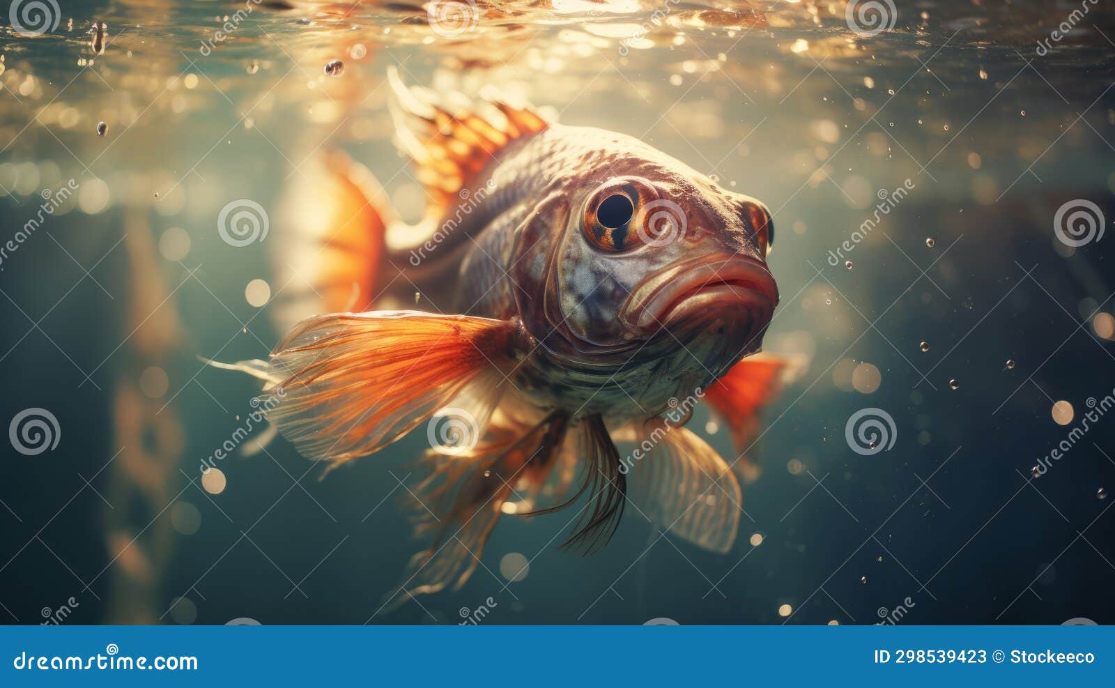 Realistic Orange Fish in Water: Caras Ionut Style Unreal Engine Render ...