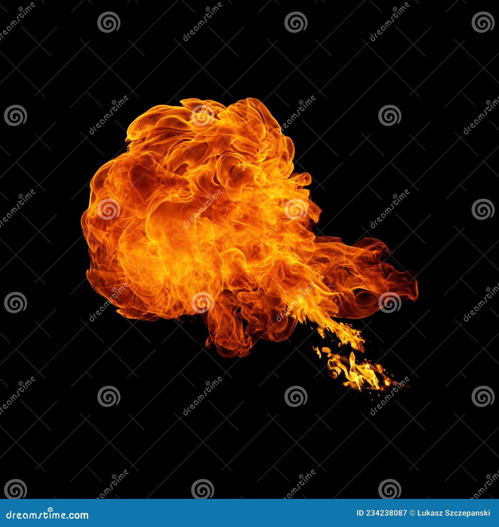 Realistic Orange Flames Blast Explosion Stock Image - Image of abstract ...