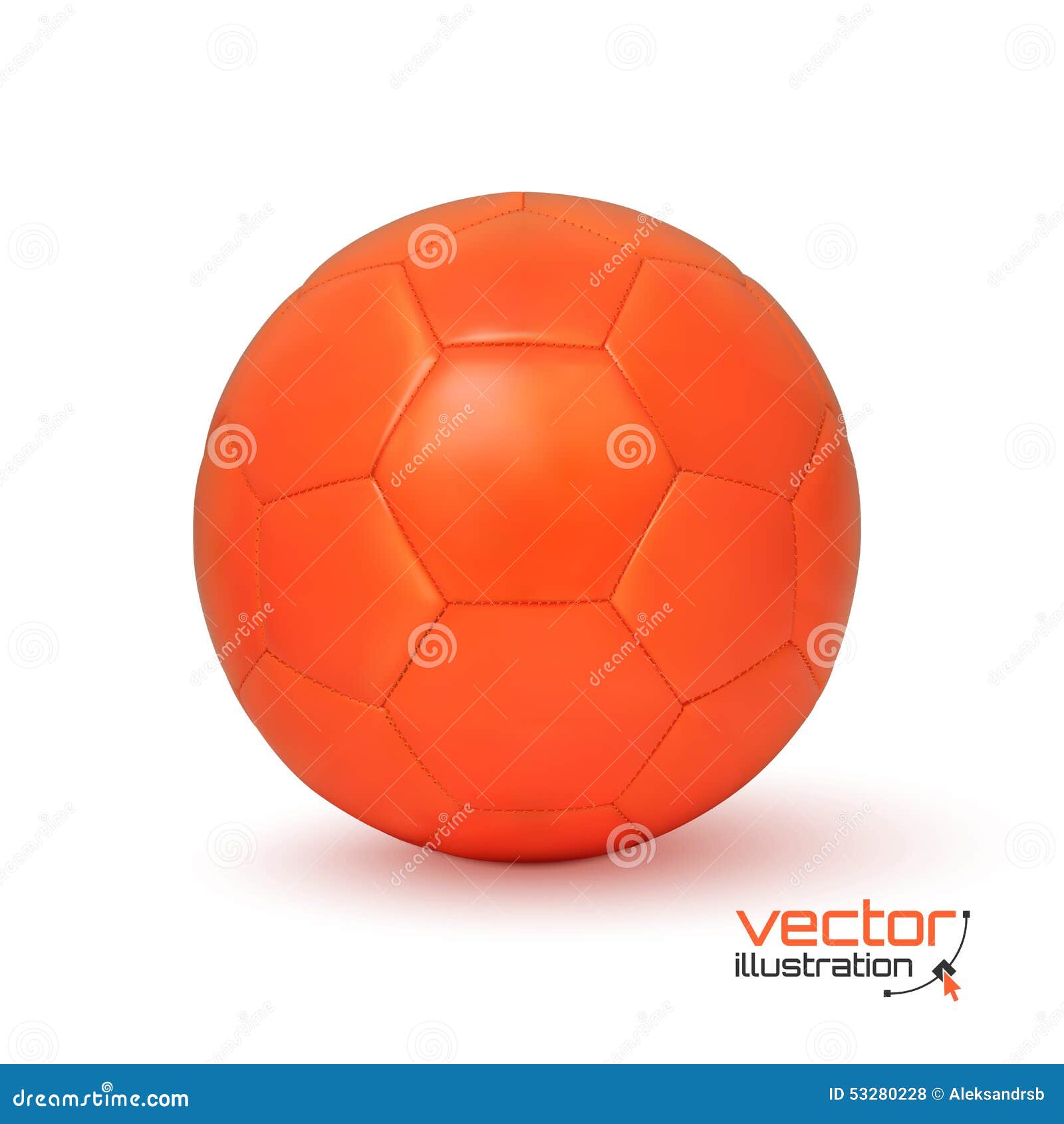 Realistic Orange Soccer Ball Stock Vector - Illustration of play ...