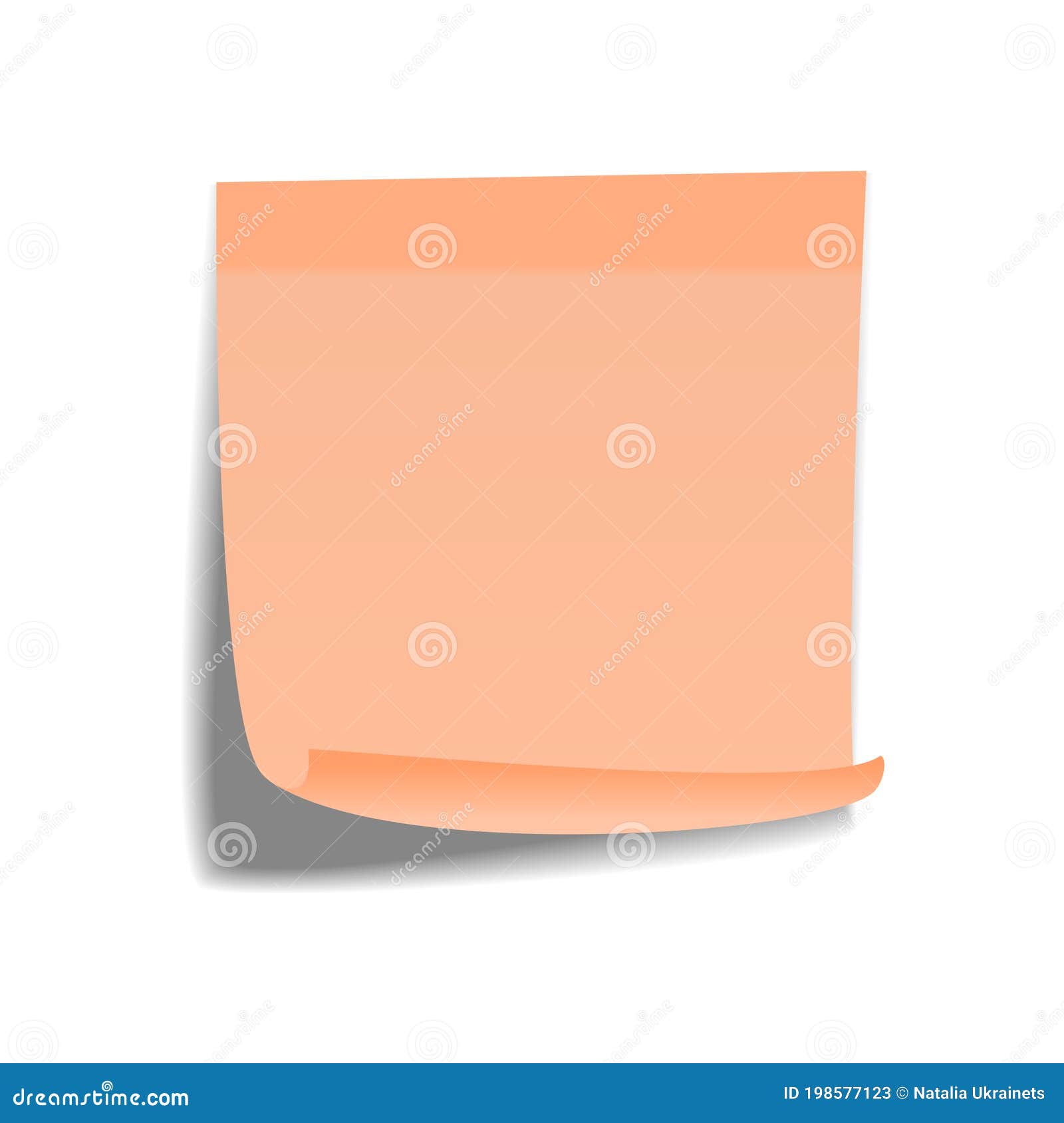 Realistic Orange Sticky Note with Shadow Stock Vector - Illustration of ...