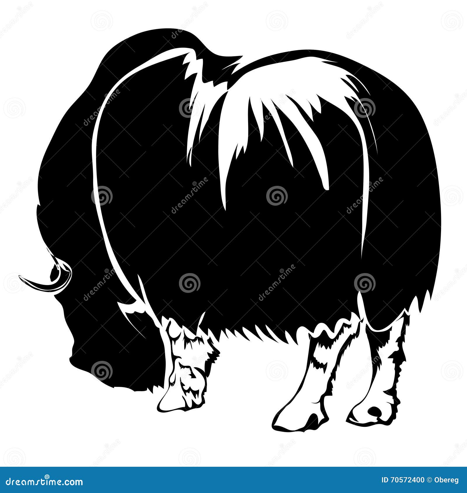 Realistic Outline Bison Vector Illustration. Stock Vector ...