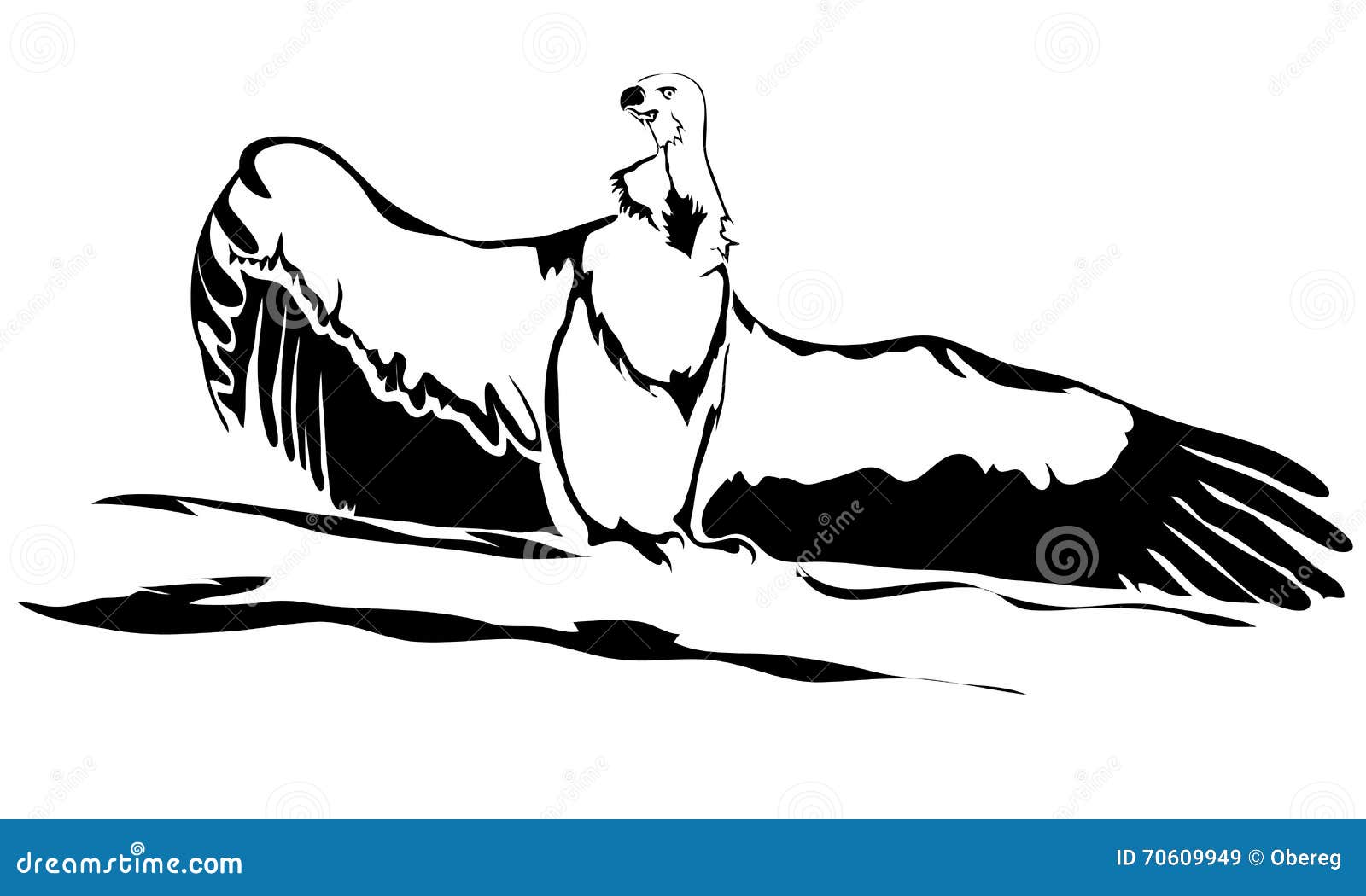 Realistic Outline Vulture Vector Illustration. Stock Vector ...