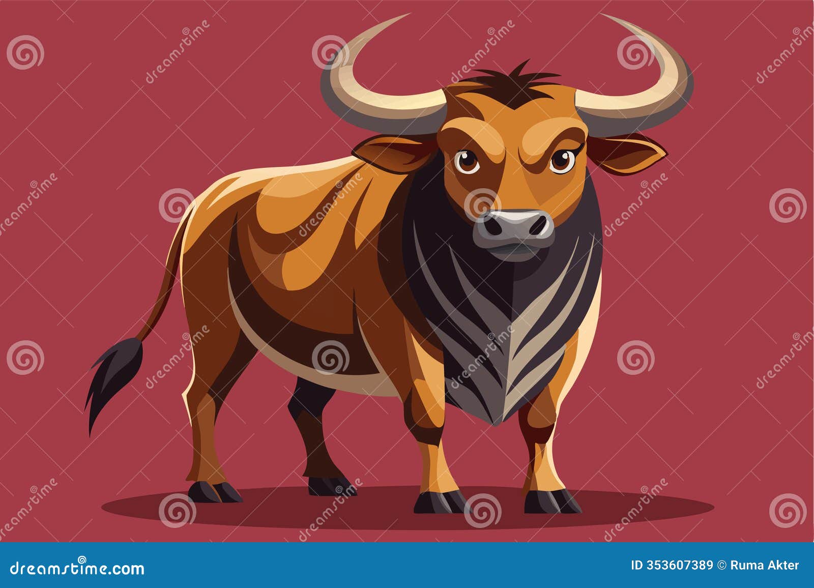 A Realistic Ox Vector Artwork Illustration Stock Illustration ...