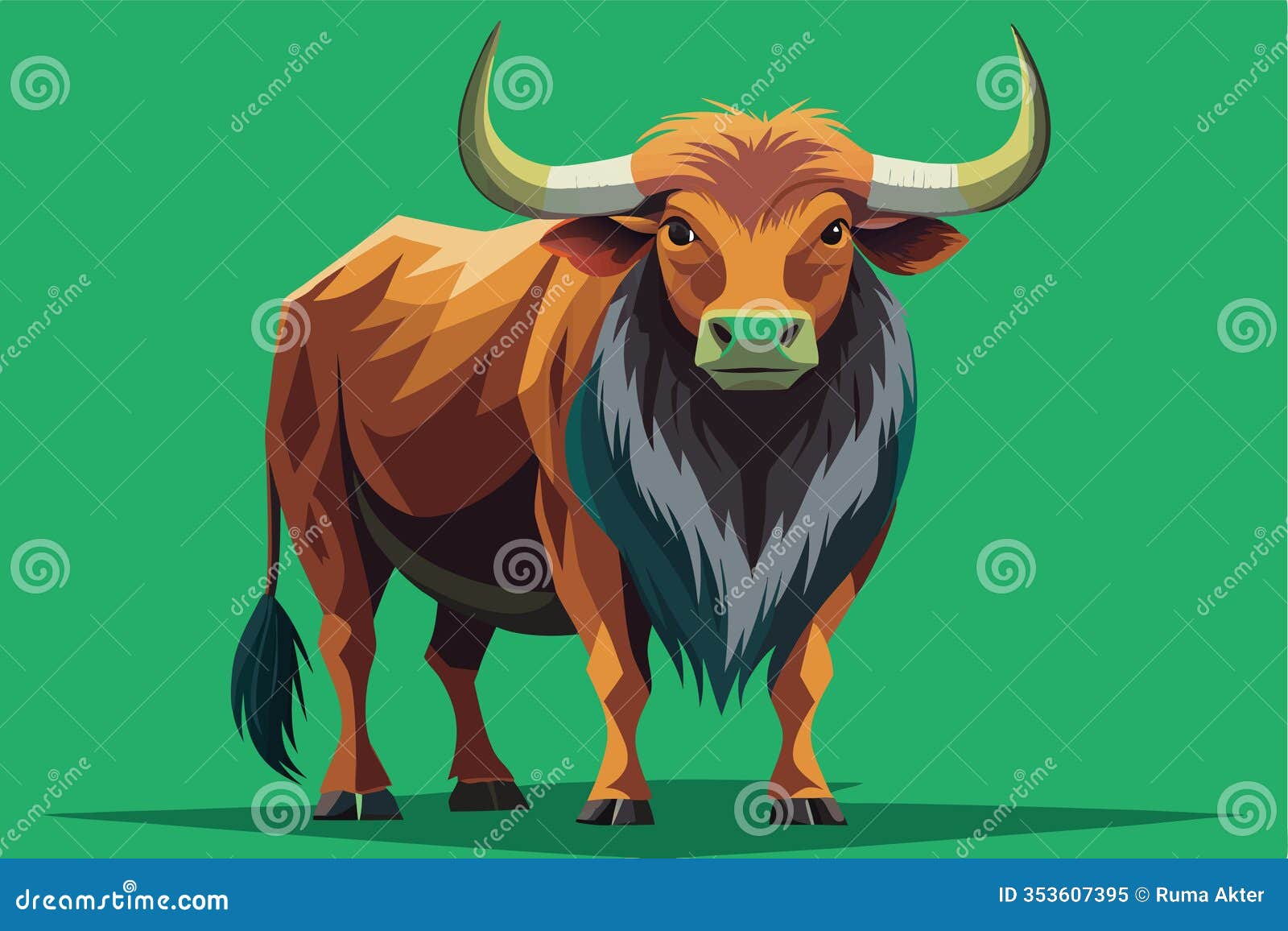 A Realistic Ox Vector Artwork Illustration Stock Illustration ...