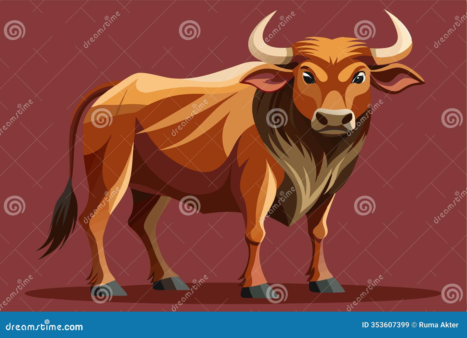A Realistic Ox Vector Artwork Illustration Stock Illustration ...
