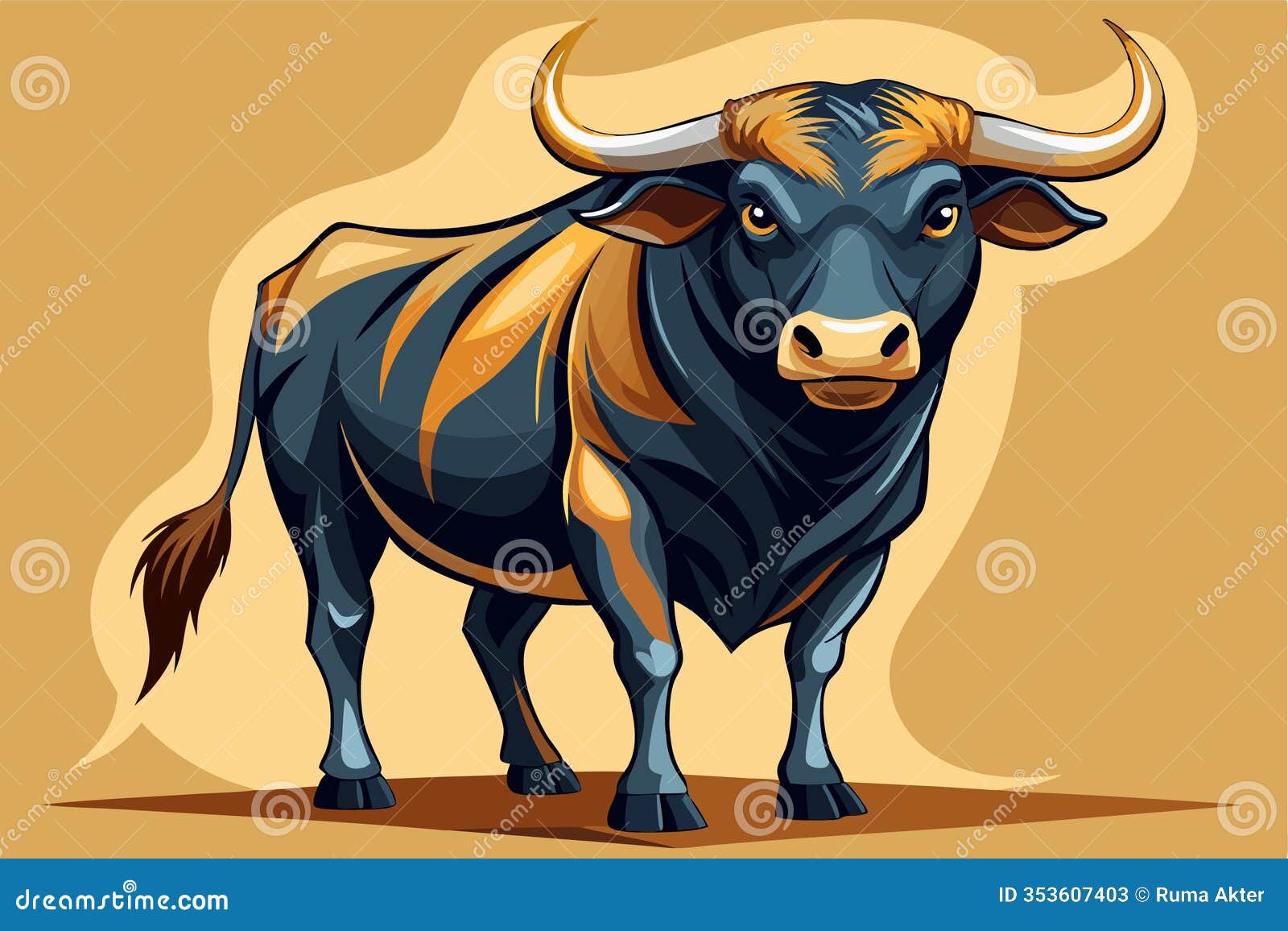 A Realistic Ox Vector Artwork Illustration Stock Illustration ...
