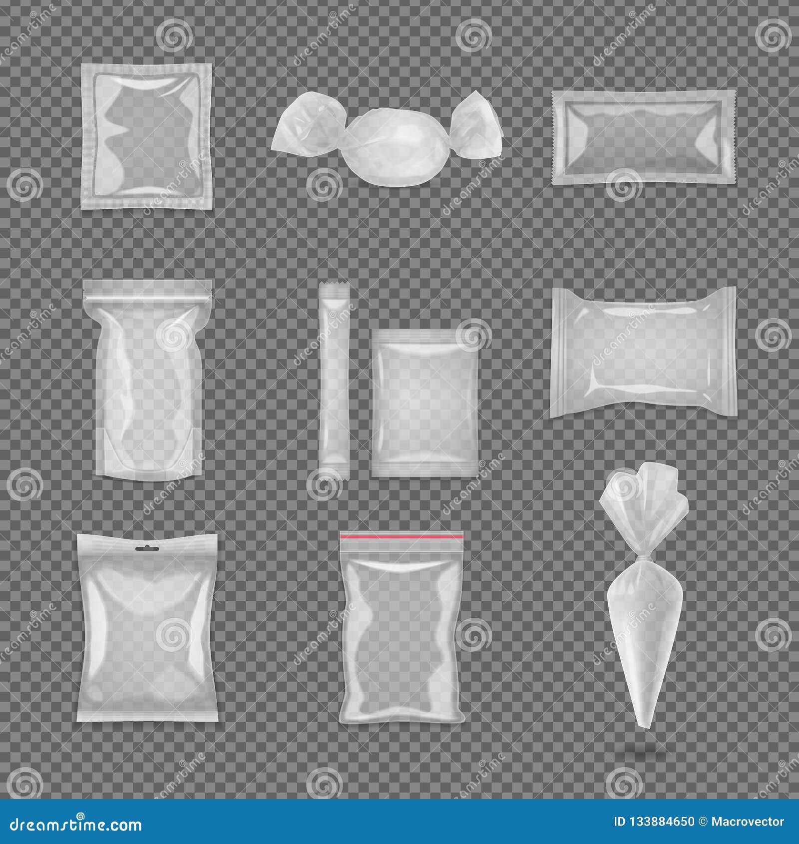Realistic Pack Templates Set Stock Vector - Illustration of size, goods ...