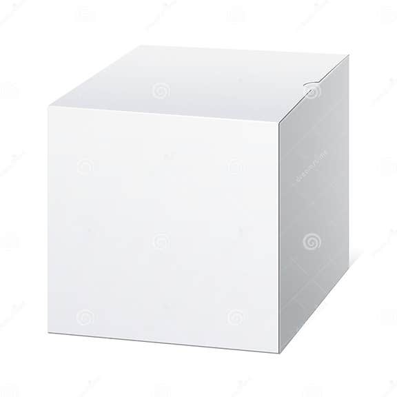 Realistic Package Cardboard Box. Cube Shape Stock Vector - Illustration ...