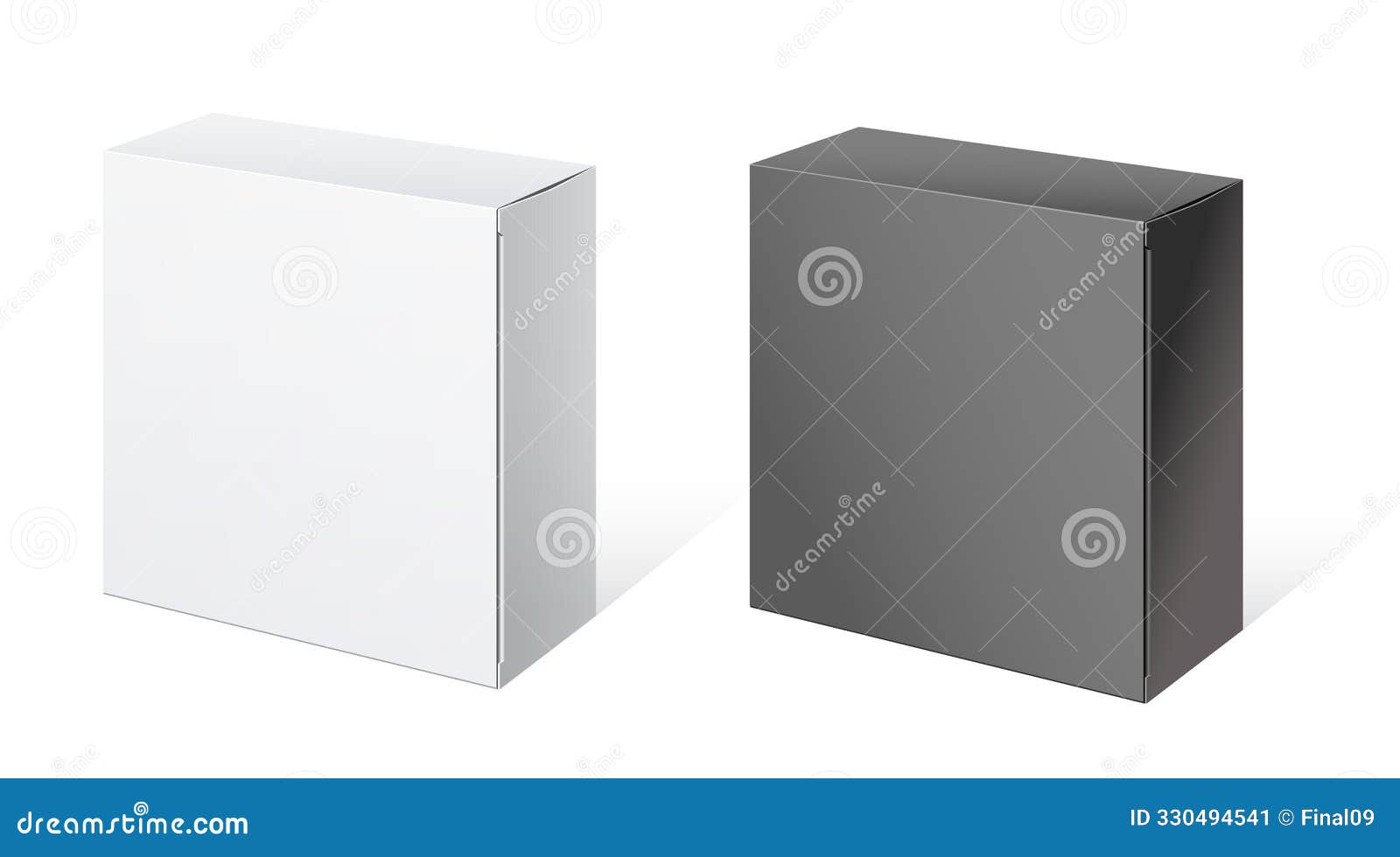 Realistic Package Cardboard Sliding Box. Black and White Box Pack Stock Illustration ...