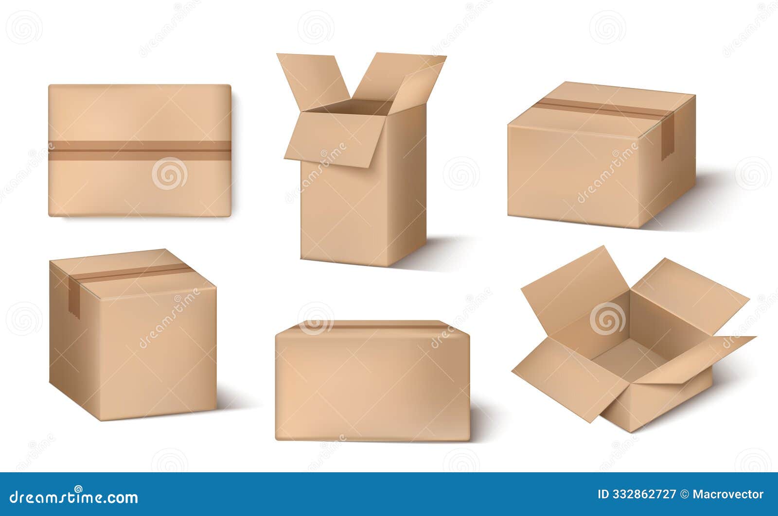 Realistic Packaging Box Set Stock Illustration - Illustration of ...