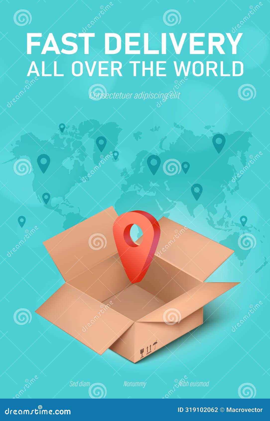 Realistic Packaging Box Vertical Banner Stock Illustration ...