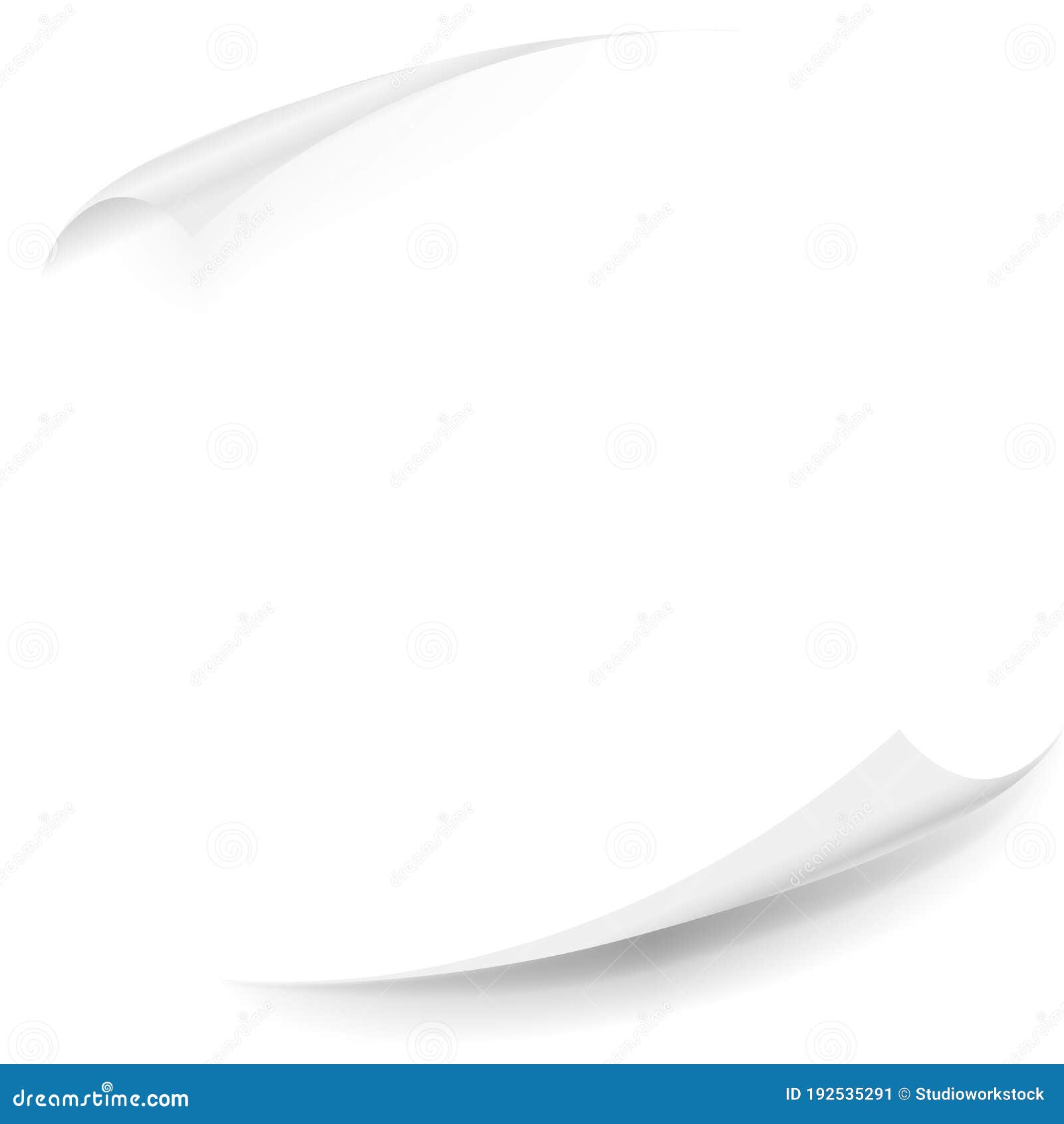 Realistic Page Curl with Shadow on White Backdrop Stock Vector ...