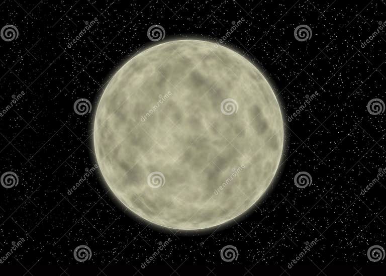 Realistic Painted Moon stock illustration. Illustration of realistic ...