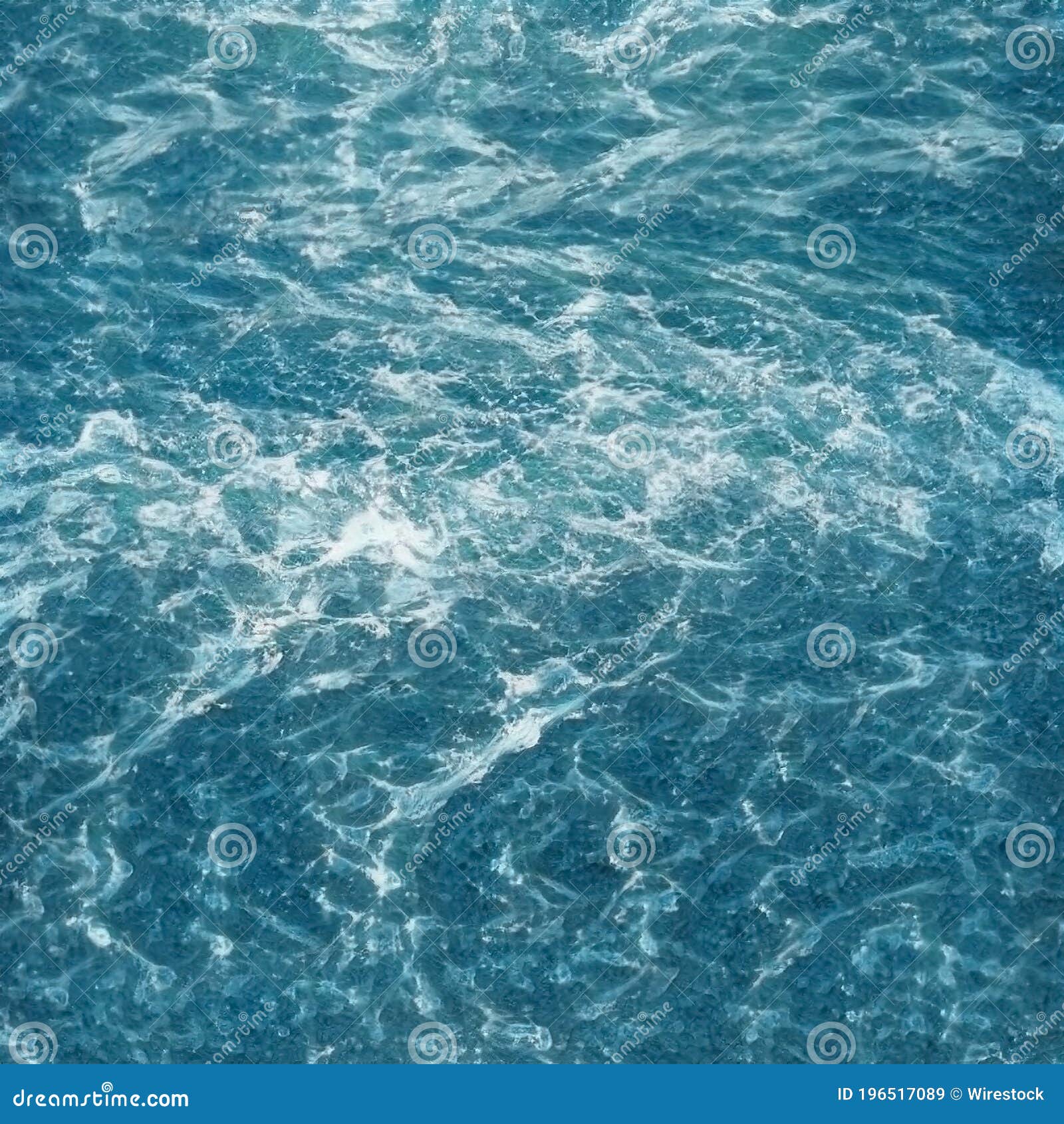 Realistic Painting of Ocean Waves in Turquoise Colors Stock Image ...