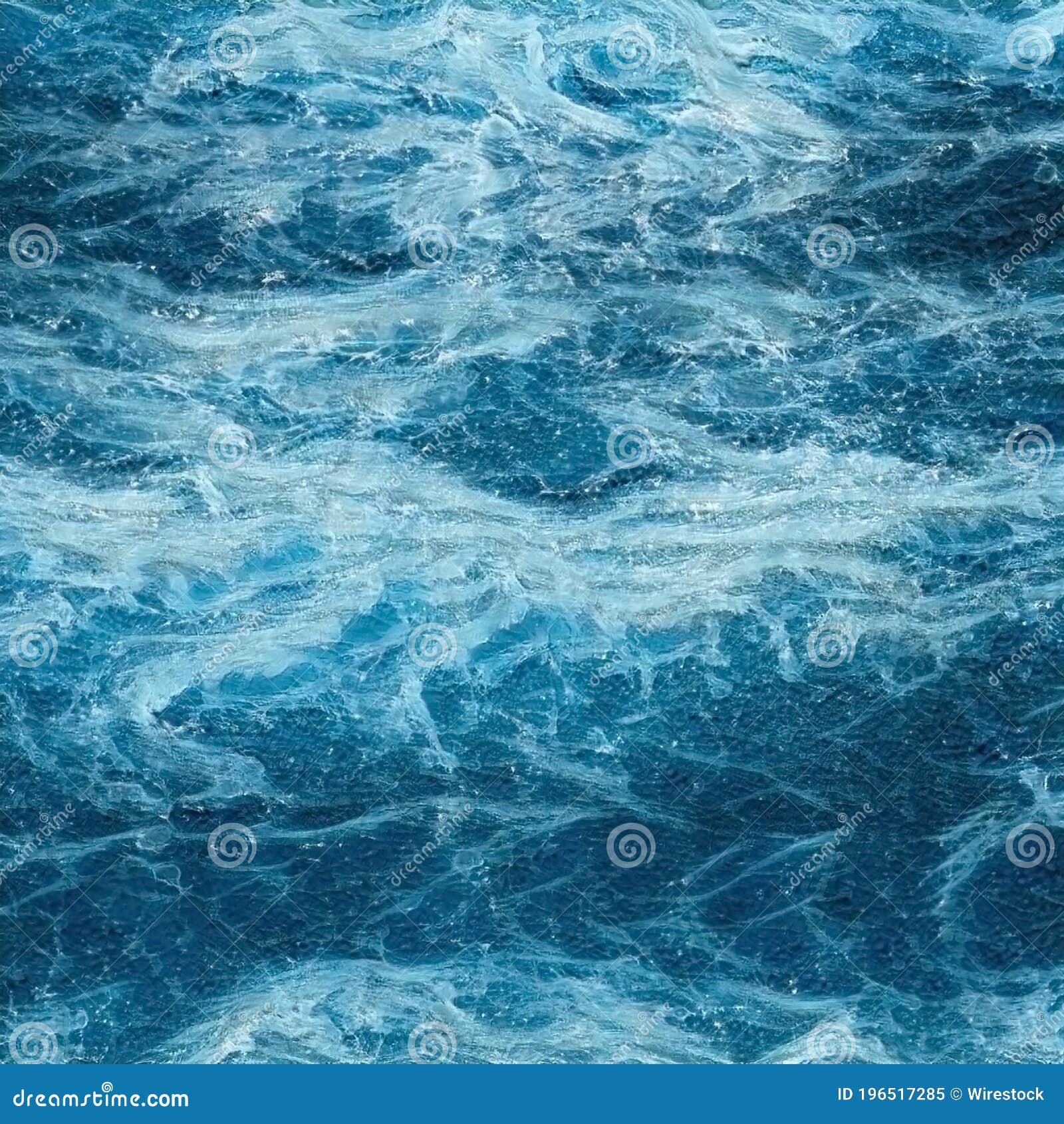 Realistic Painting of Ocean Waves in Turquoise Colors Stock Image ...
