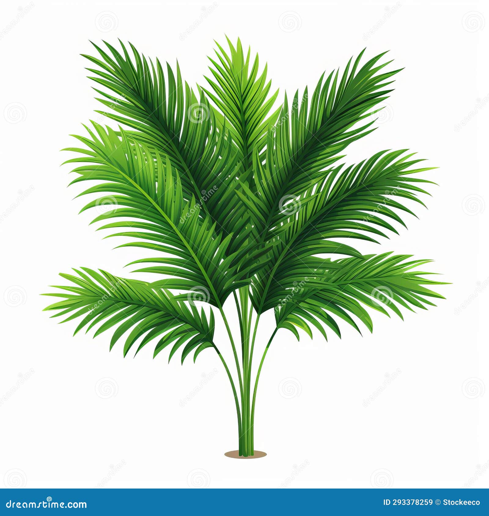 Realistic Palm Tree Vector Illustration with Green Leaves Stock ...