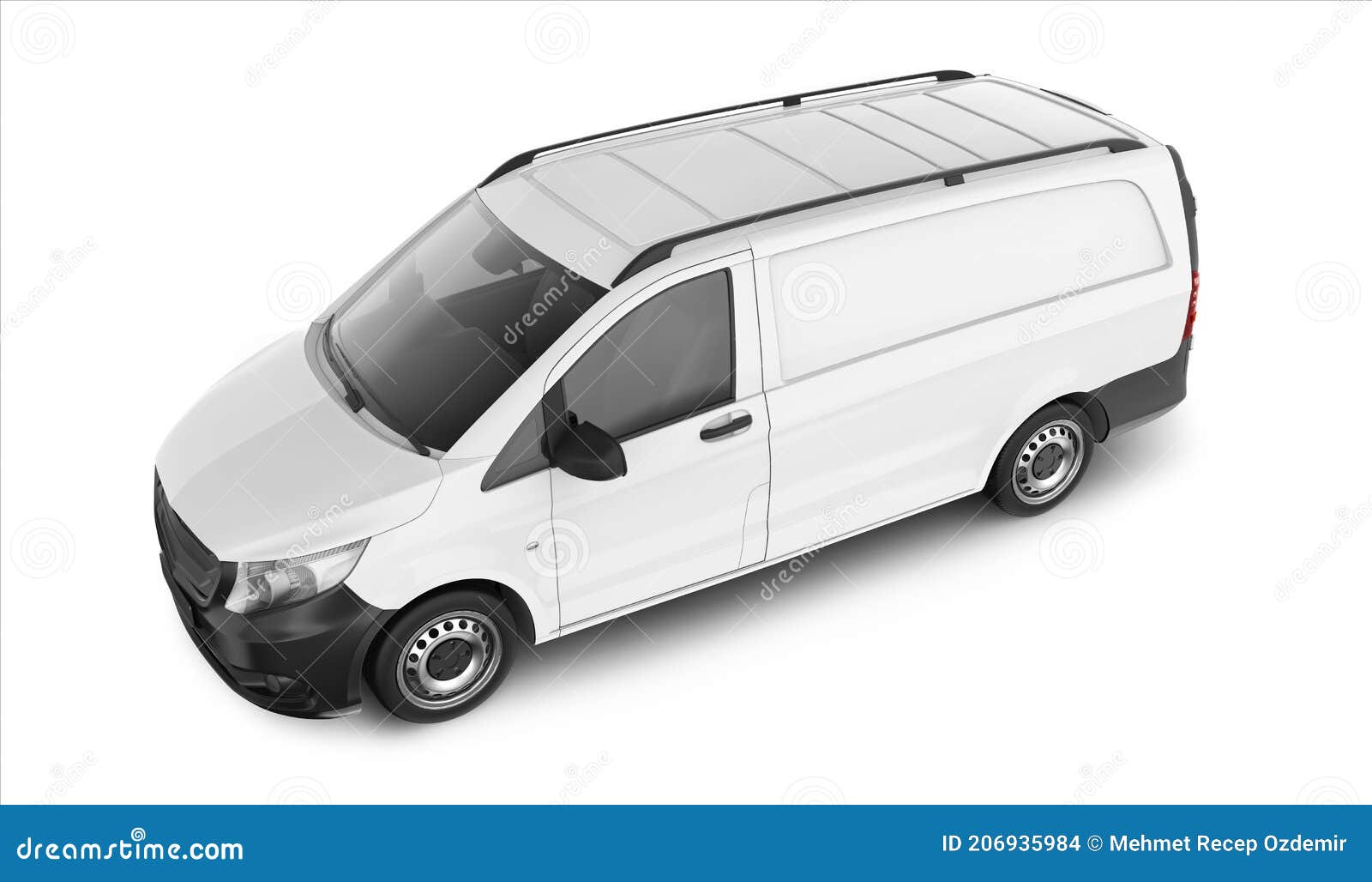 Realistic Panel Van Mockup Front Perspective View Stock Illustration ...