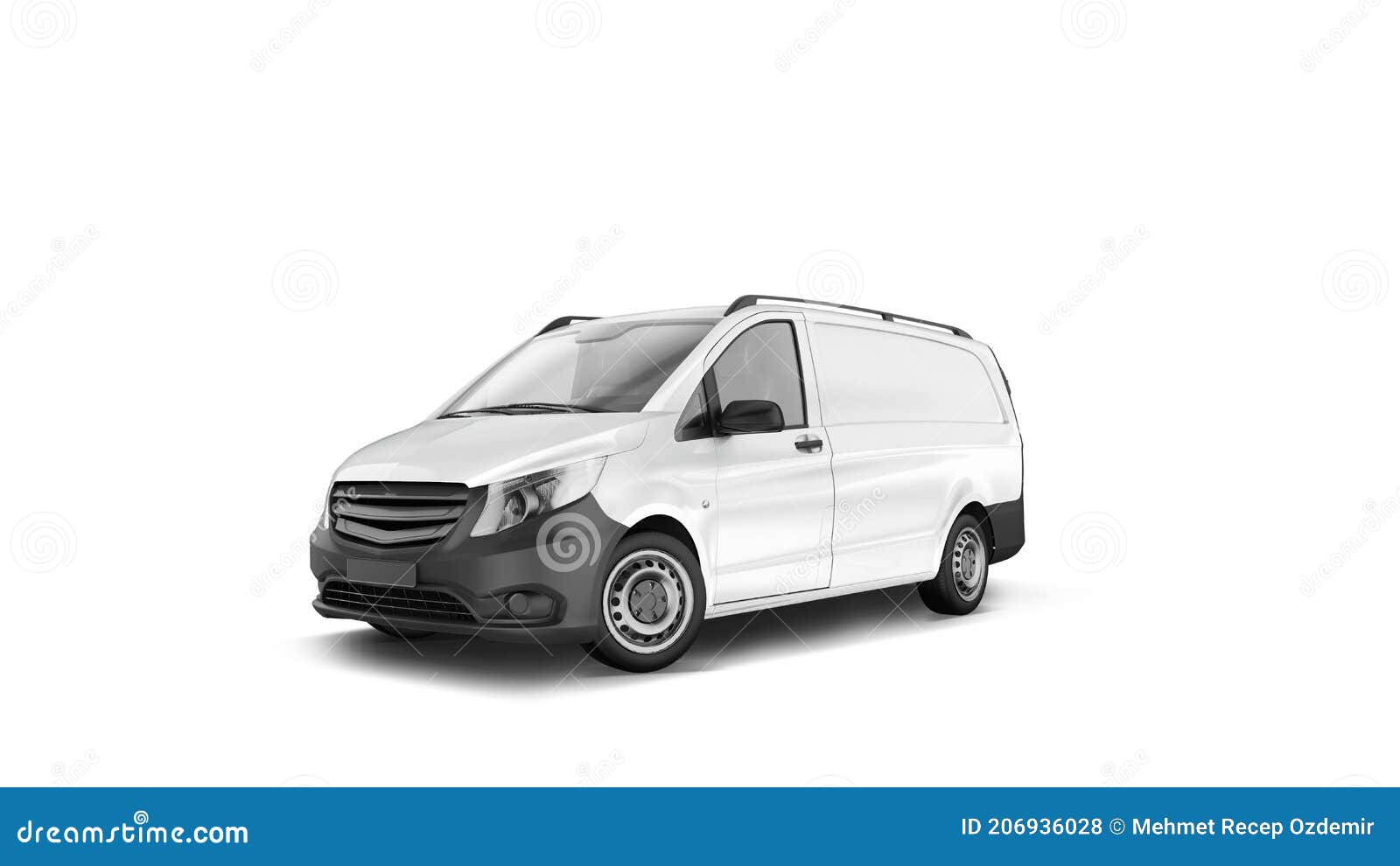 Realistic Panel Van Mockup Perspective View Stock Illustration ...
