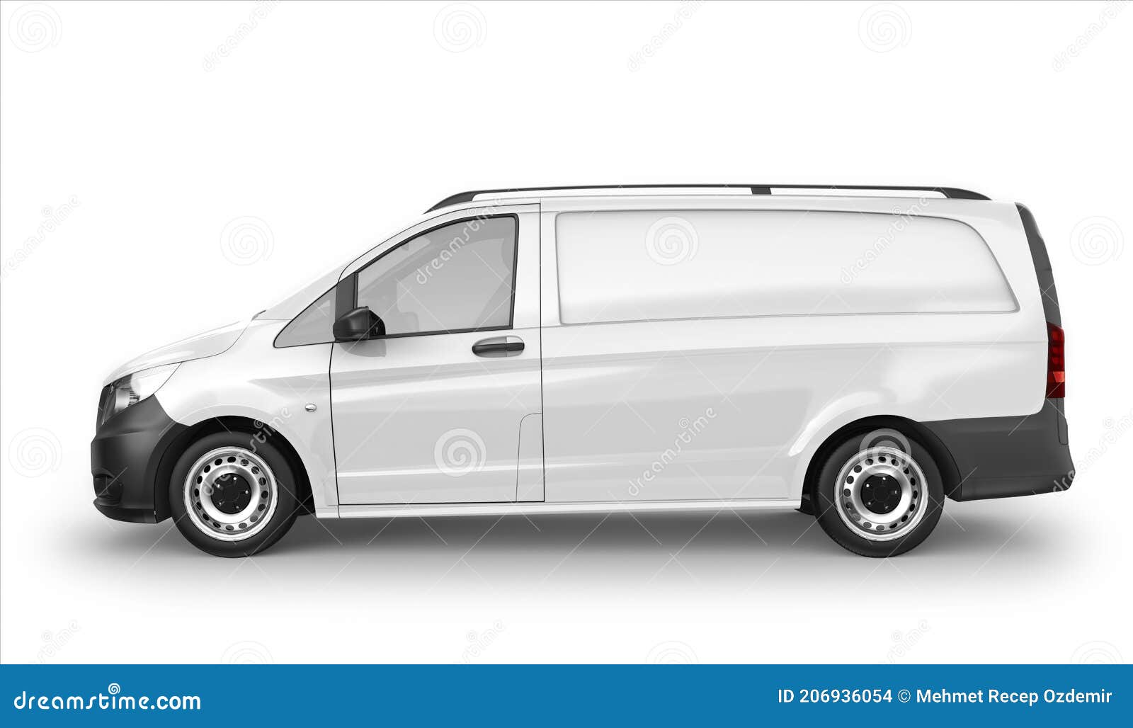 Realistic Panel Van Mockup Side View Stock Illustration - Illustration ...