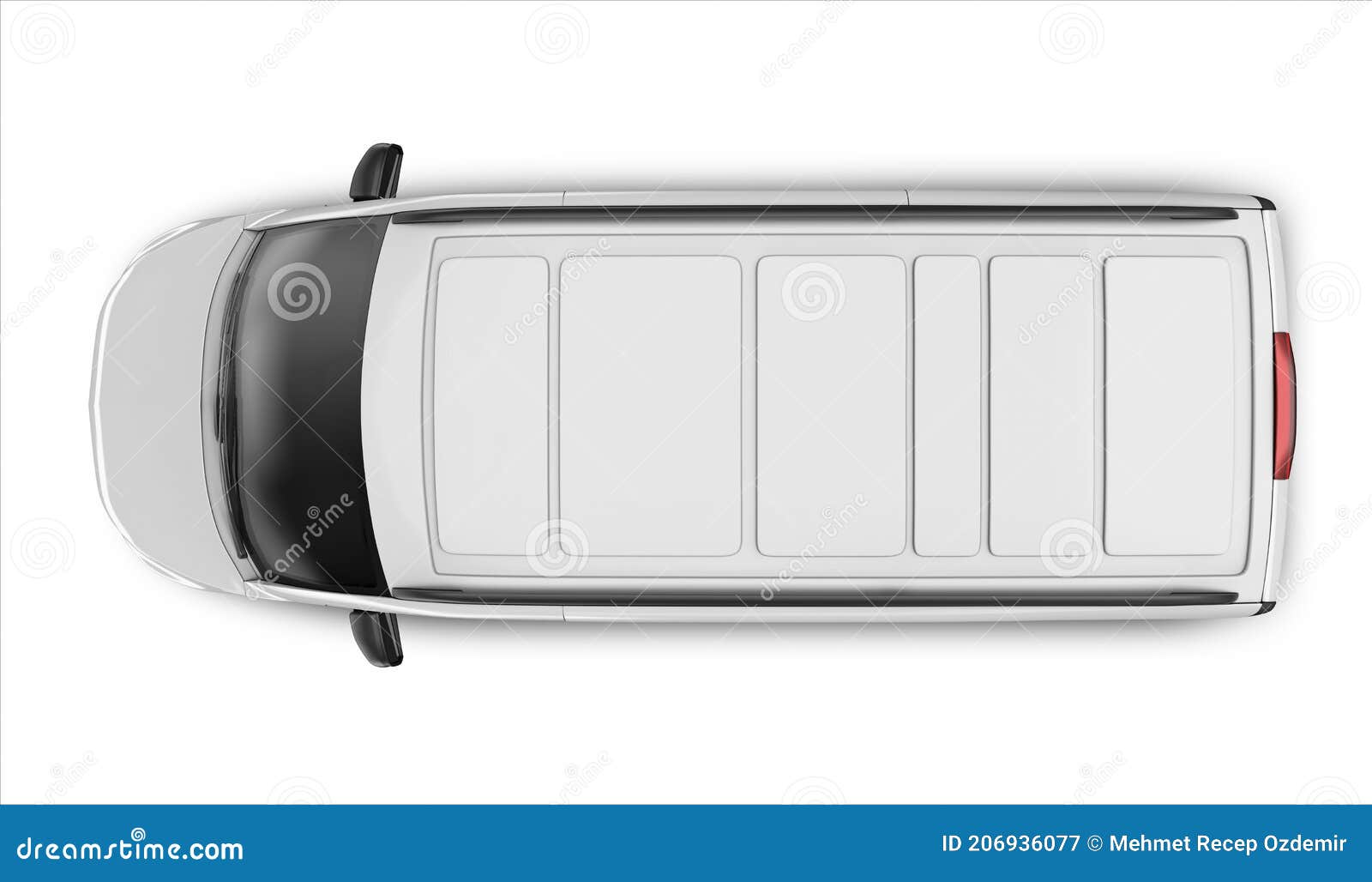 Realistic Panel Van Mockup Top View Stock Illustration - Illustration ...