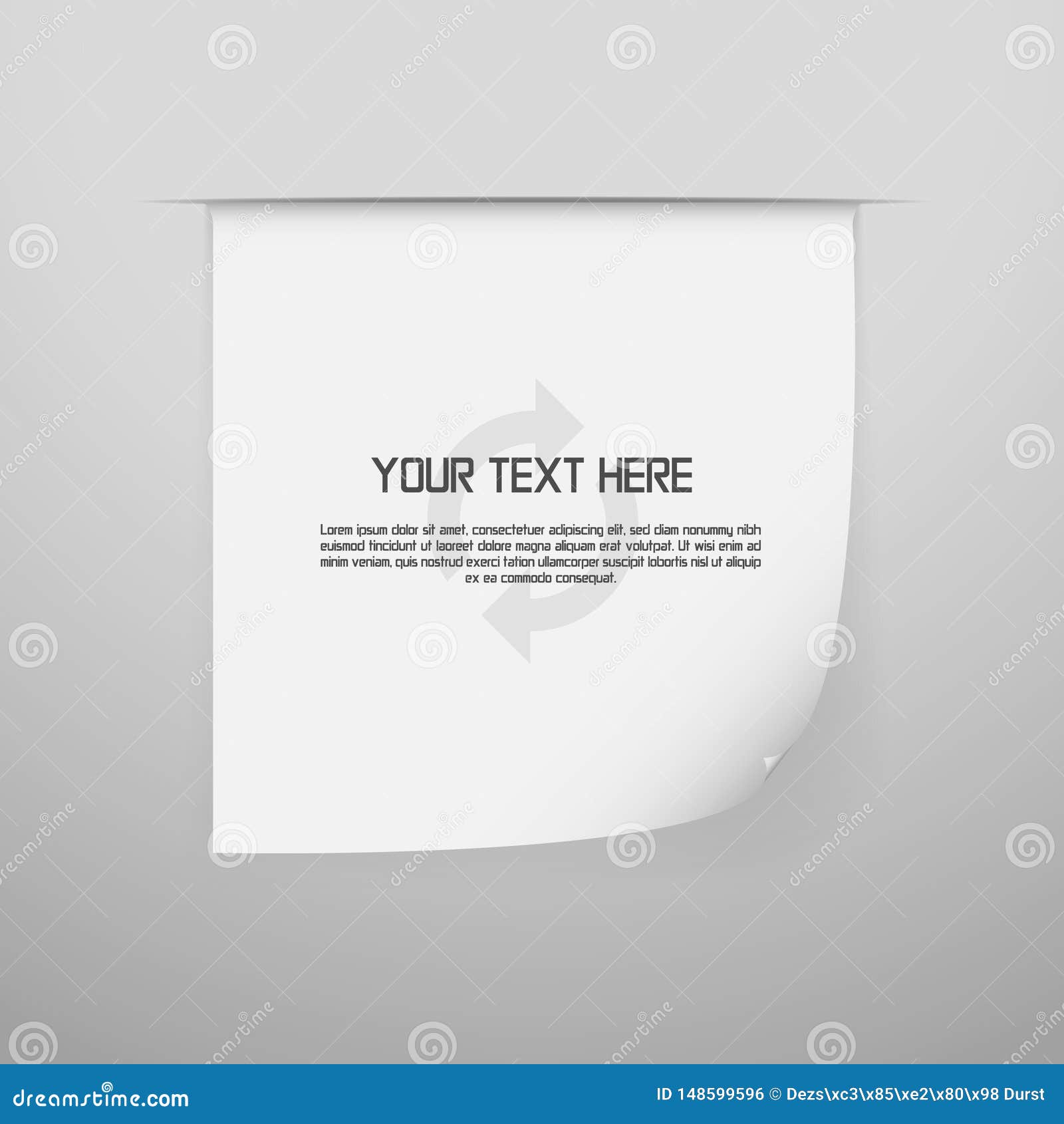 Realistic Paper Illustration with Sync Symbol and Sample Text Stock ...