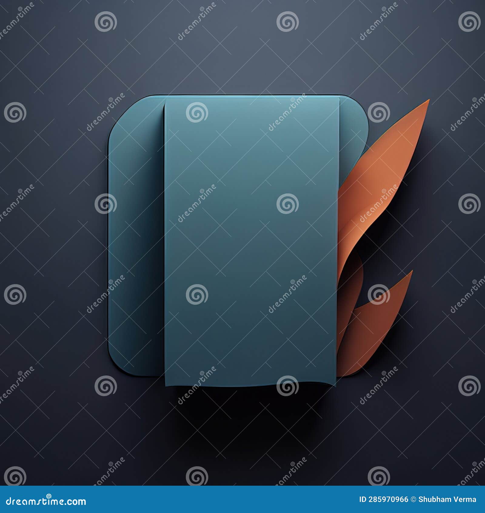 Realistic Paper 3 D Render. Stock Photo - Image of square, sign: 285970966