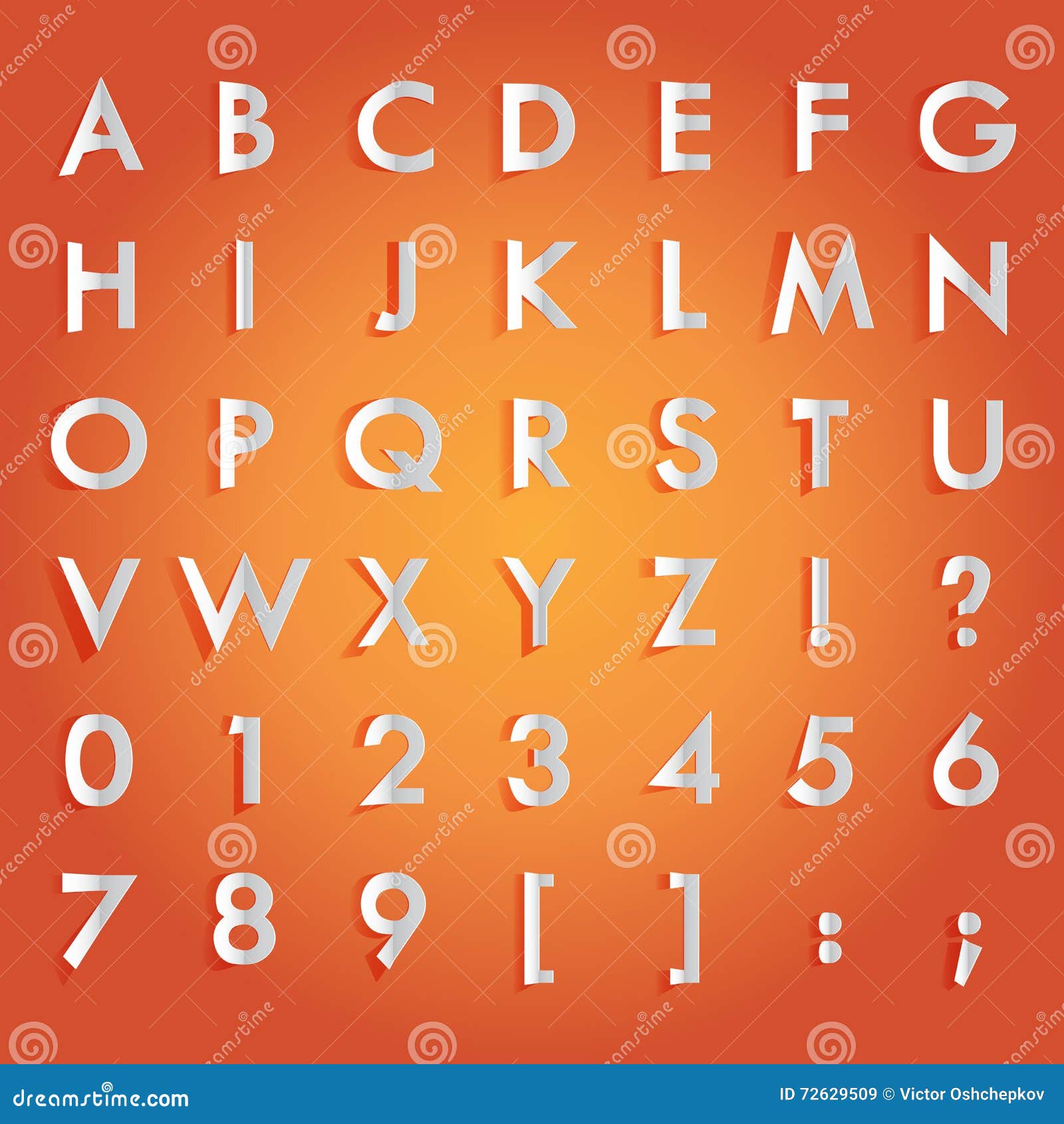 Realistic paper font stock vector. Illustration of type - 72629509