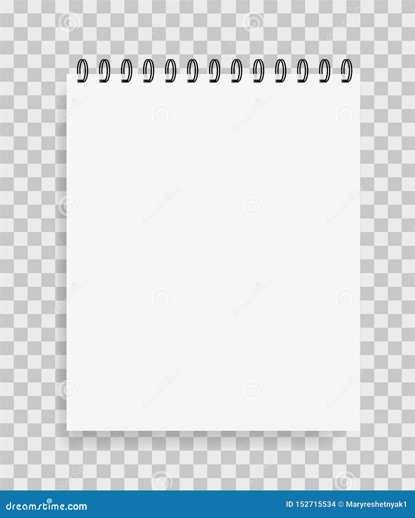 Realistic Paper Notebook in Mockup Style. Blank Notepad with Spiral ...